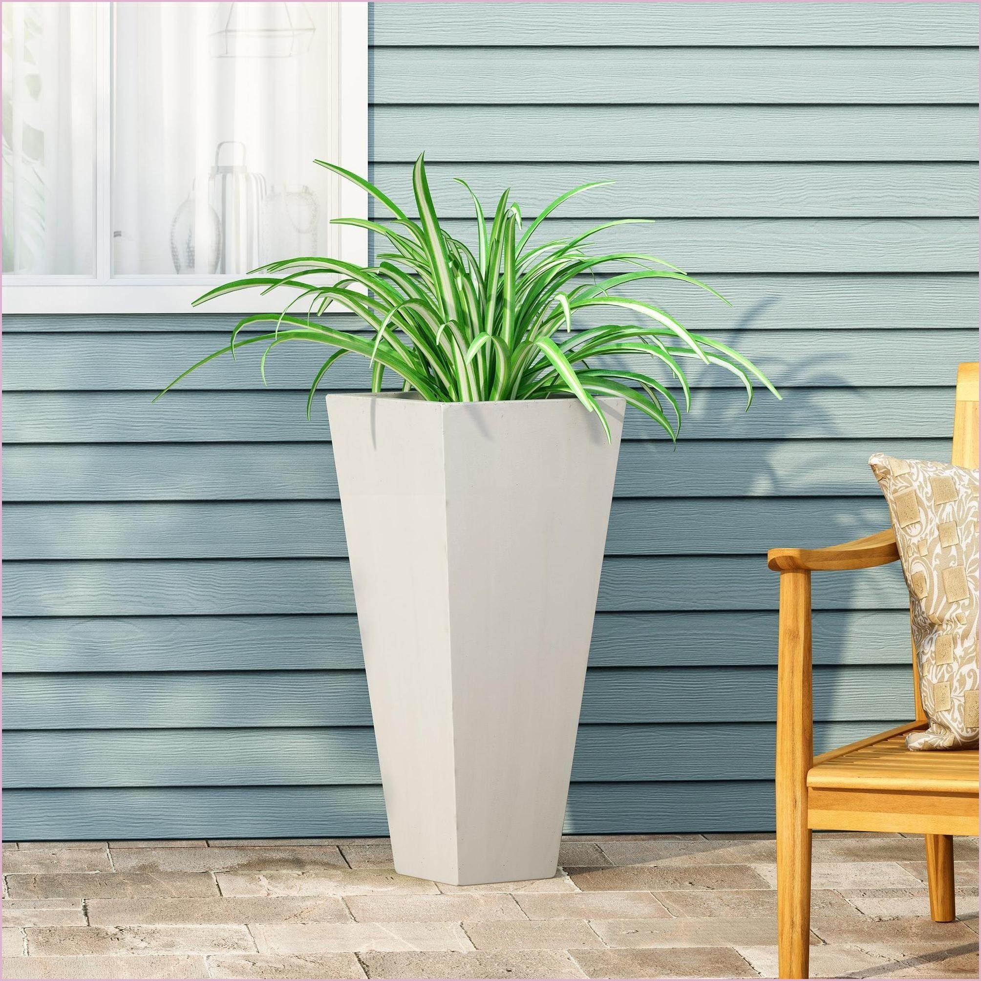 Watnature Planter Modern Outdoor MGO Cast Stone Planter 13 times 25.5 ...