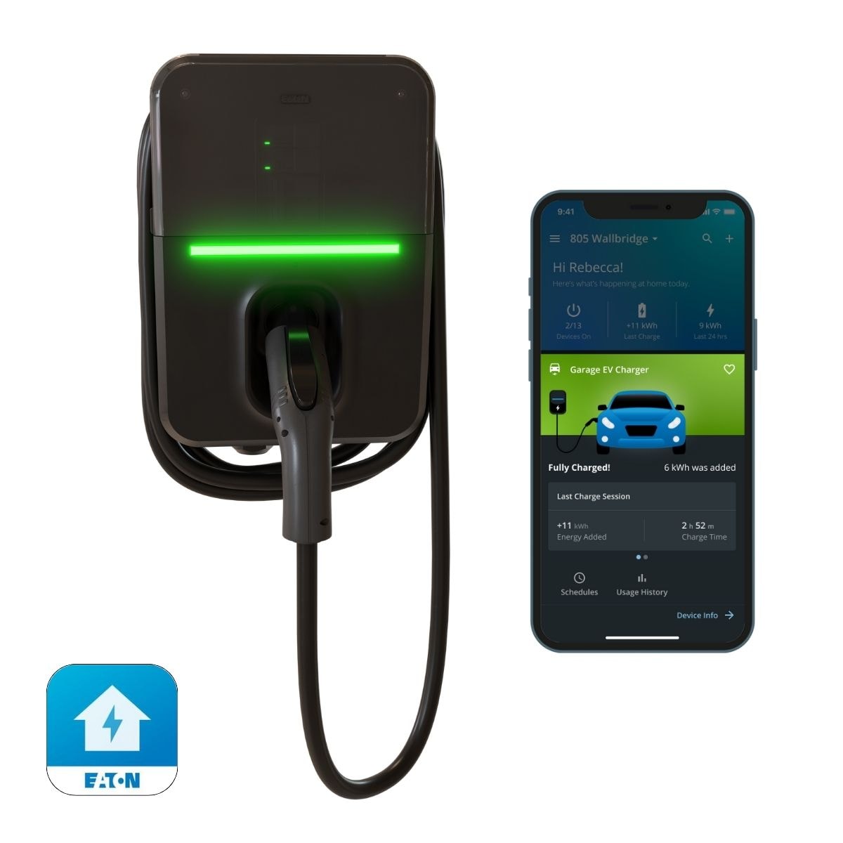 Eaton Green Motion Level 2 Hardwired EV Electric Vehicle Charging ...