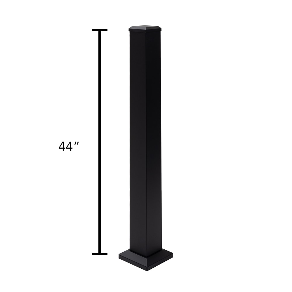 Deckorators 4-in x 4-in x 3-3/4-ft Textured Black Aluminum Deck Line ...