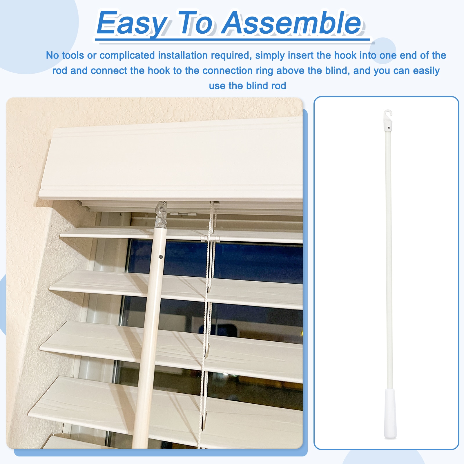 Unique Bargains 3pcs 17 Inch Blinds Wand Replacement Fiberglass Blinds ...