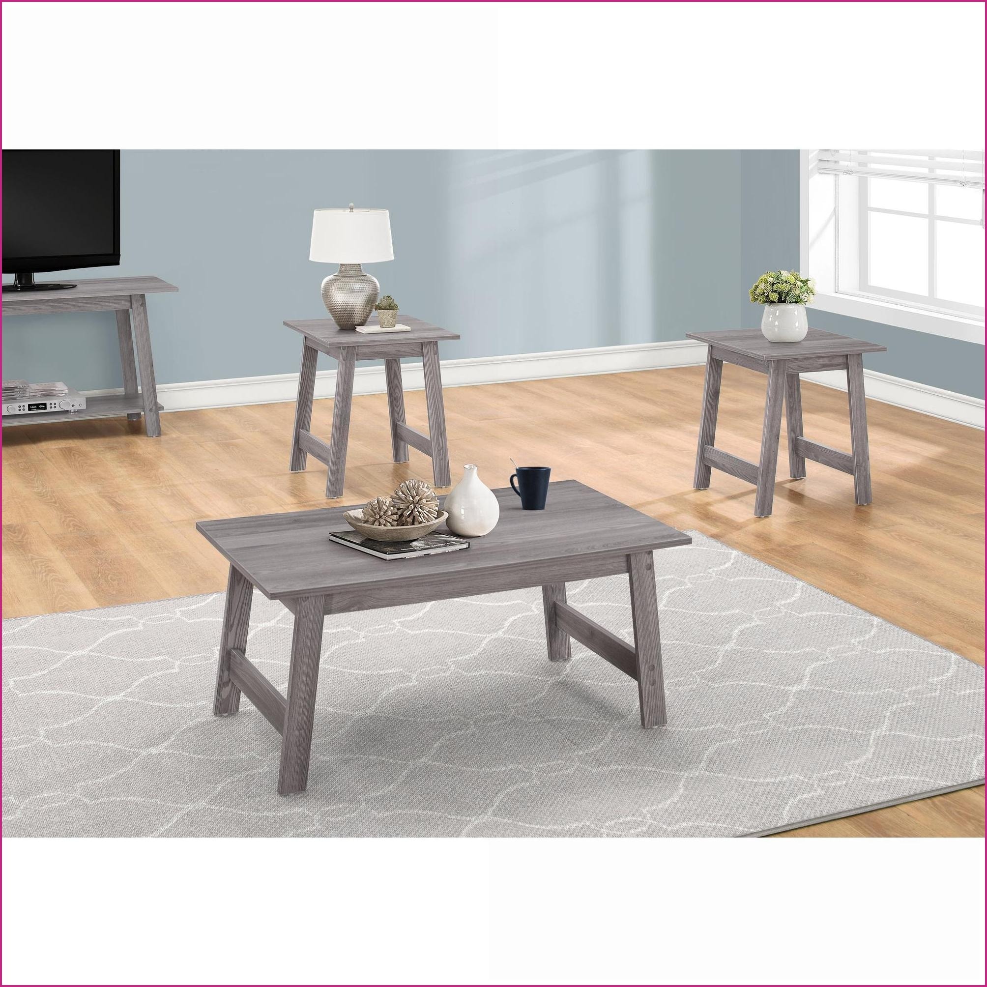 Watnature Grey Wood Look 3 Piece Coffee Table Set for Living Room ...