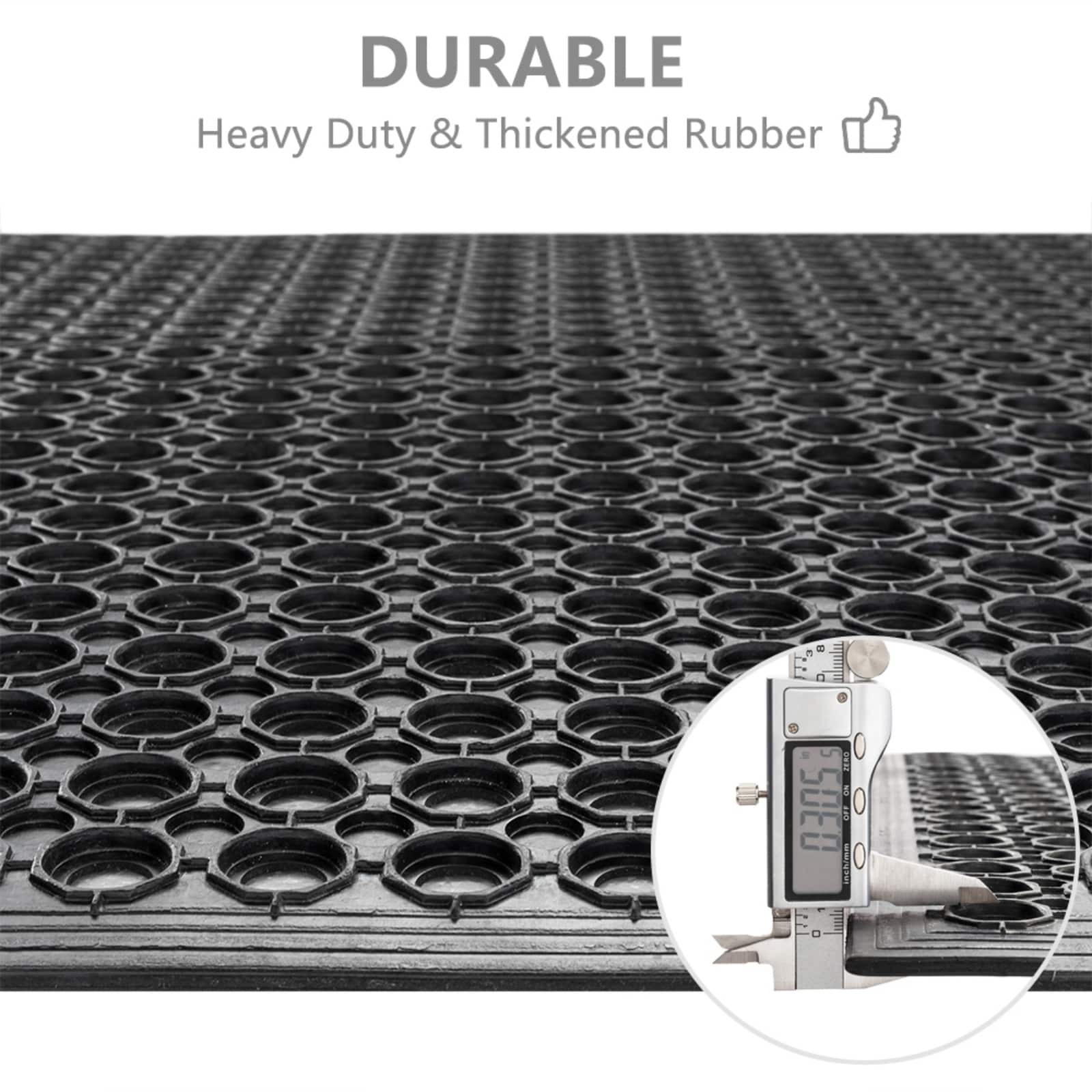 ROVSUN 24D x 36W Rubber Floor Mat with Holes Anti-Fatigue/Non-Slip ...