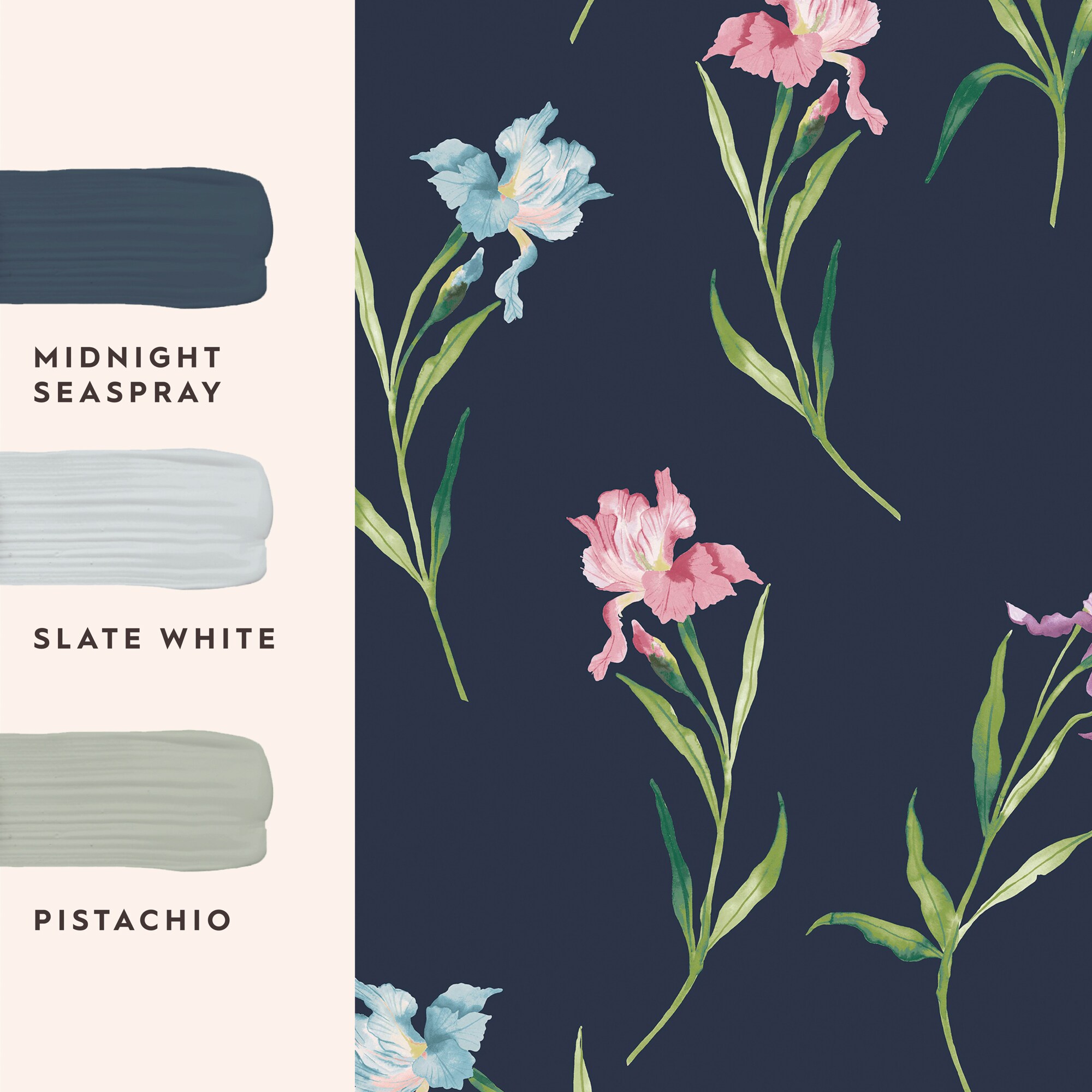Laura Ashley LA AW 2024 56-sq ft Midnight Seaspray Vinyl Floral ...