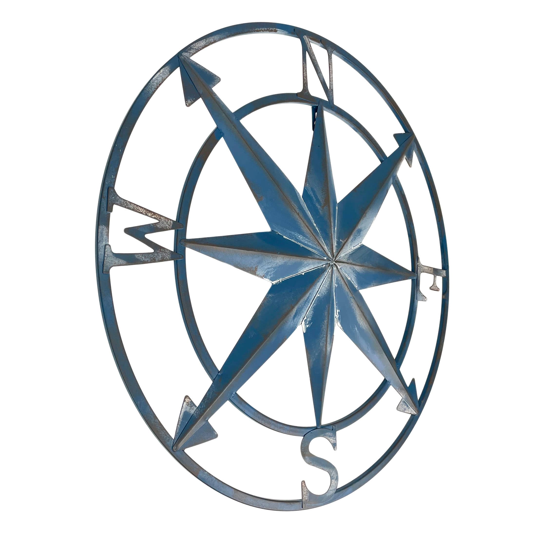 Zeckos 20 Inch Distressed Metal Compass Rose Nautical Wall Decor Indoor ...