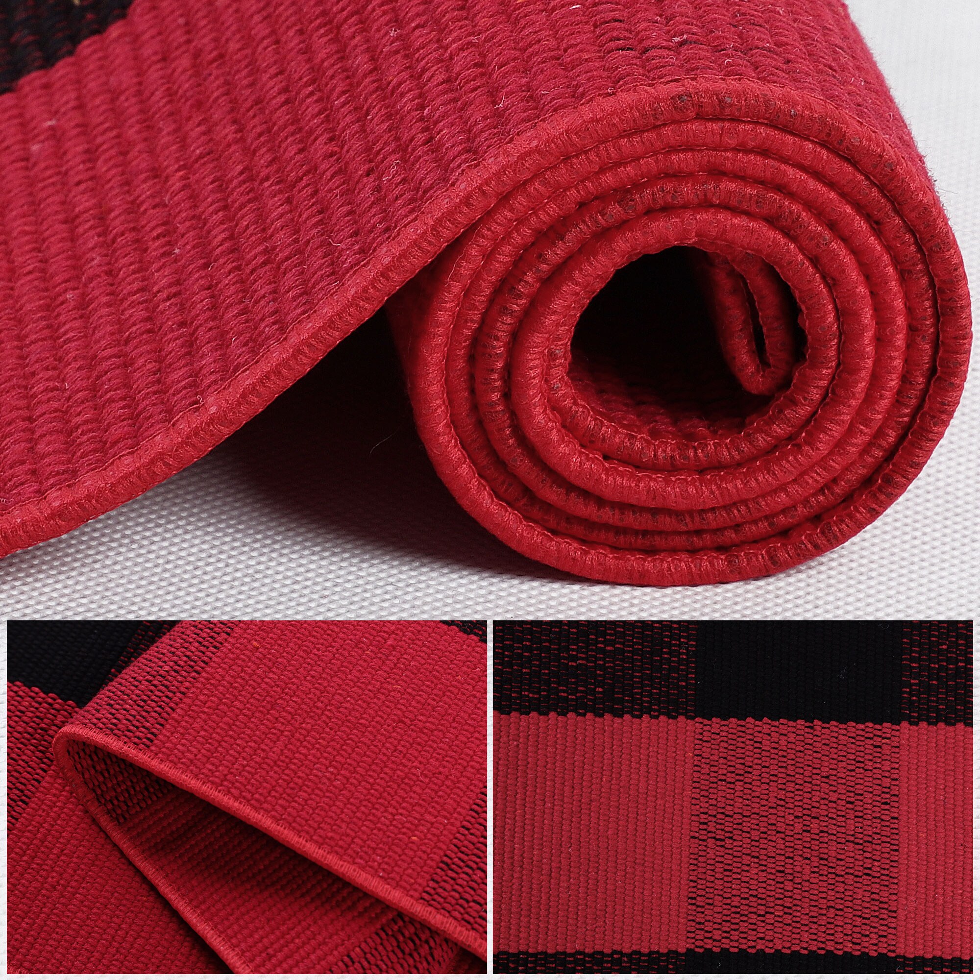 Unique Bargains Buffalo Check Rug Plaid Outdoor Rug Layered Door Mat ...
