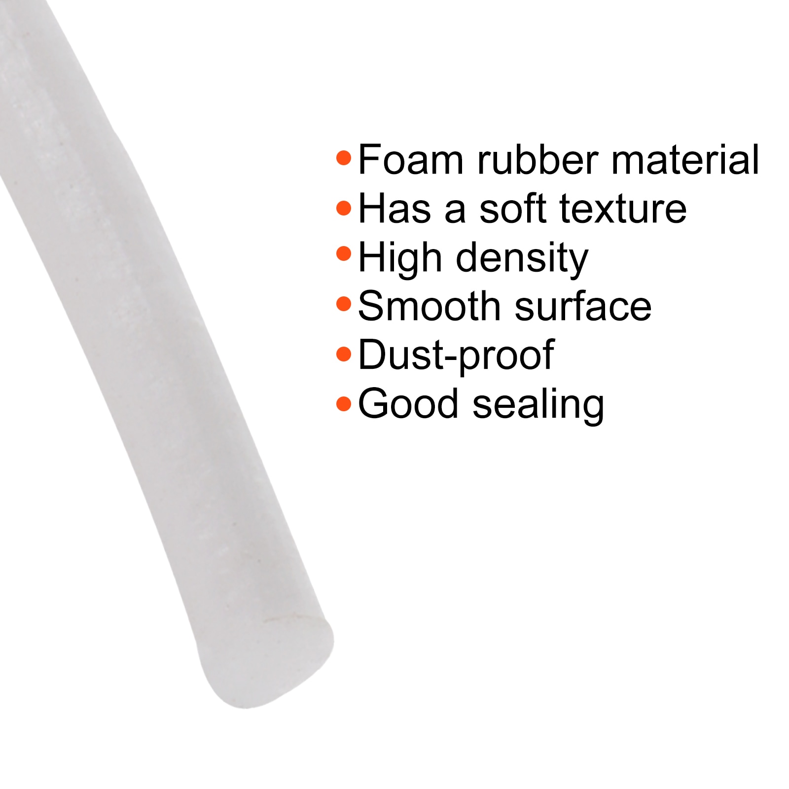 Unique Bargains Silicone Foam Seal Strip 2mm Dia 5 Meters Long Sponge ...