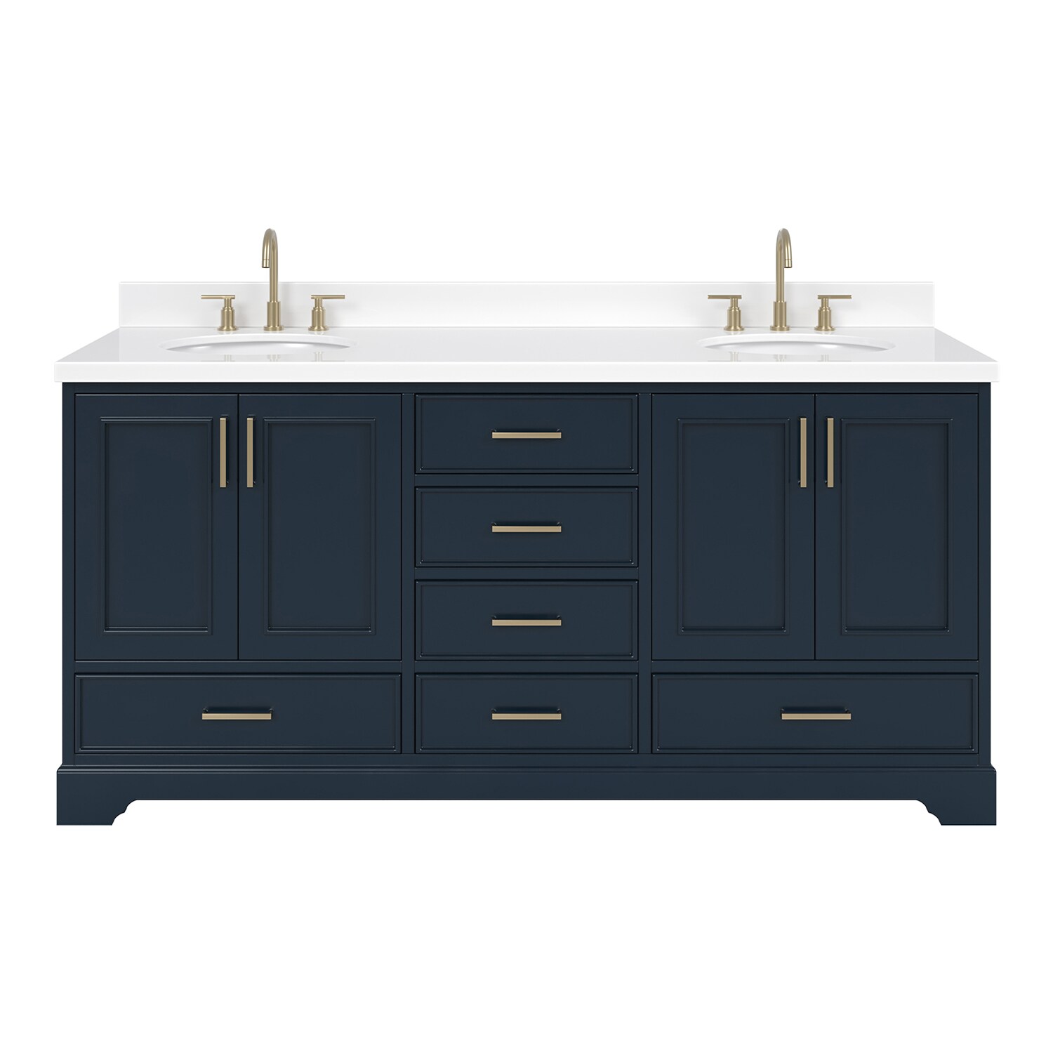 ARIEL Stafford 72-in Midnight Blue Undermount Double Sink Bathroom ...