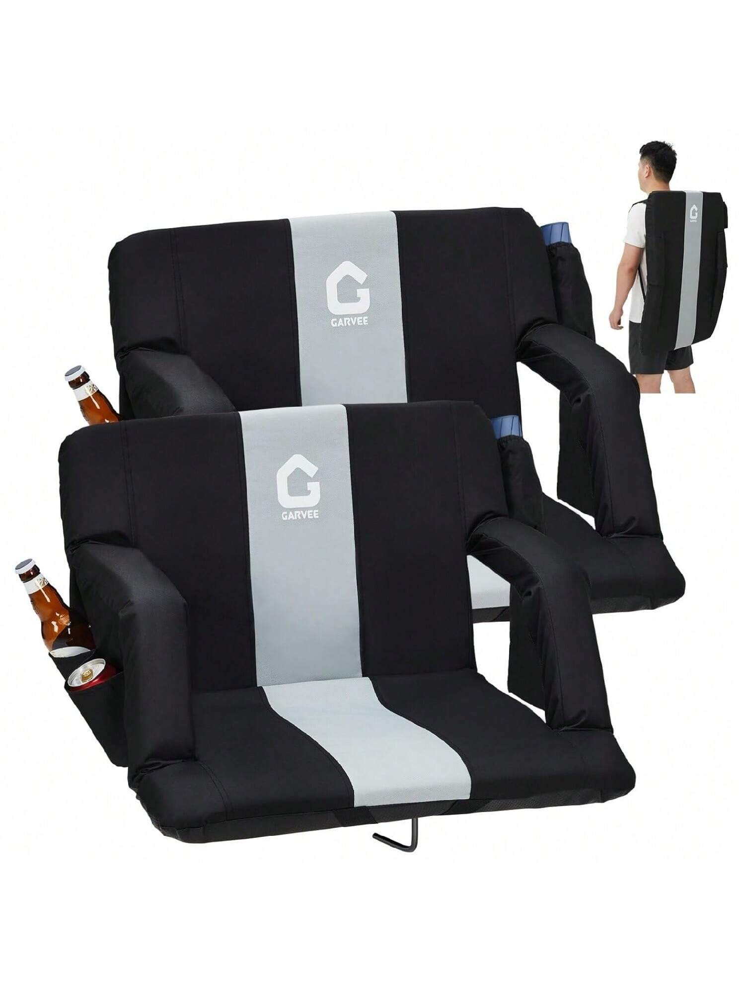 Garvee Stadium Seats with Back Support and Padded Cushion Extra Wide ...
