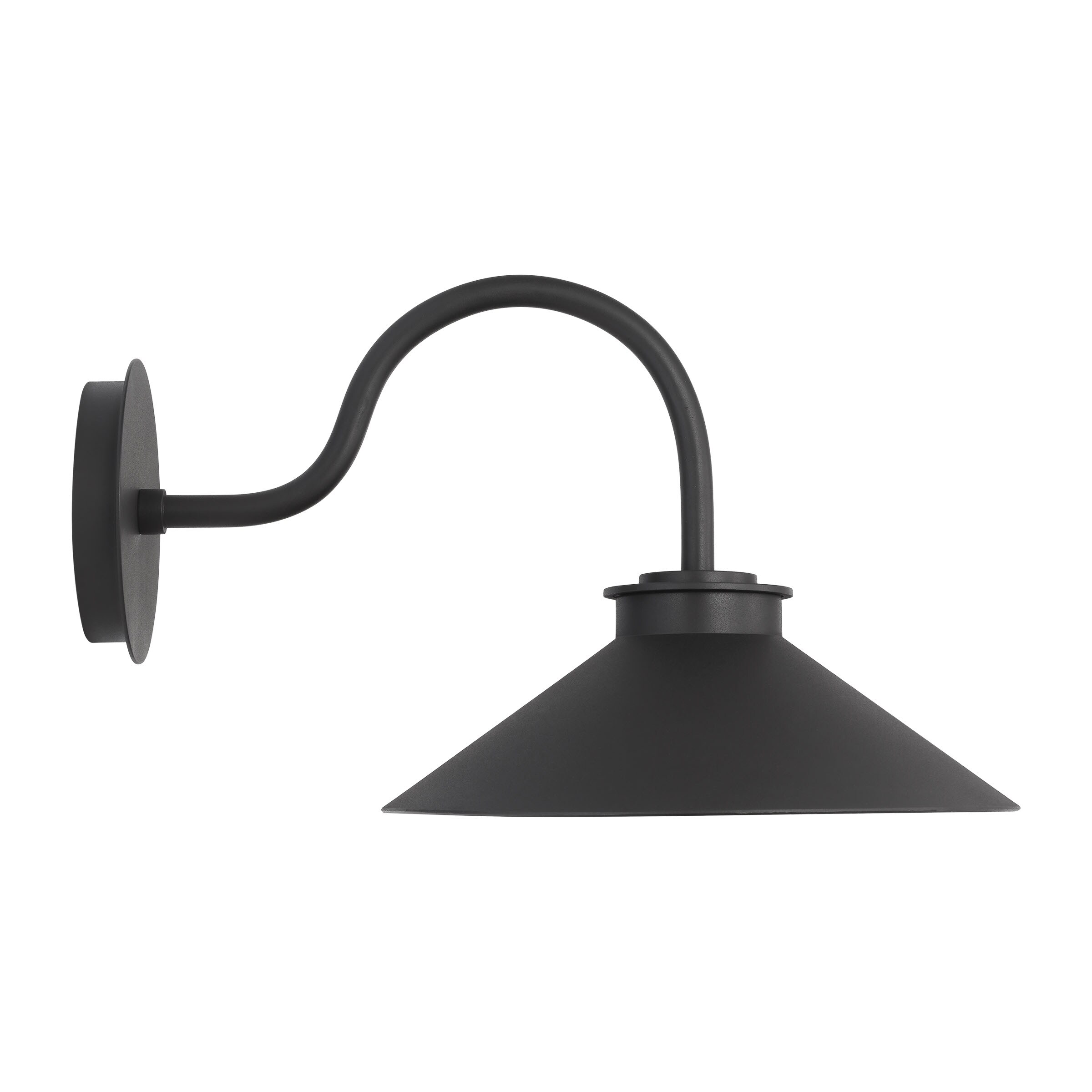 Generation Lighting Modern Barn Light 10.5-in H Black Hardwired Dark ...