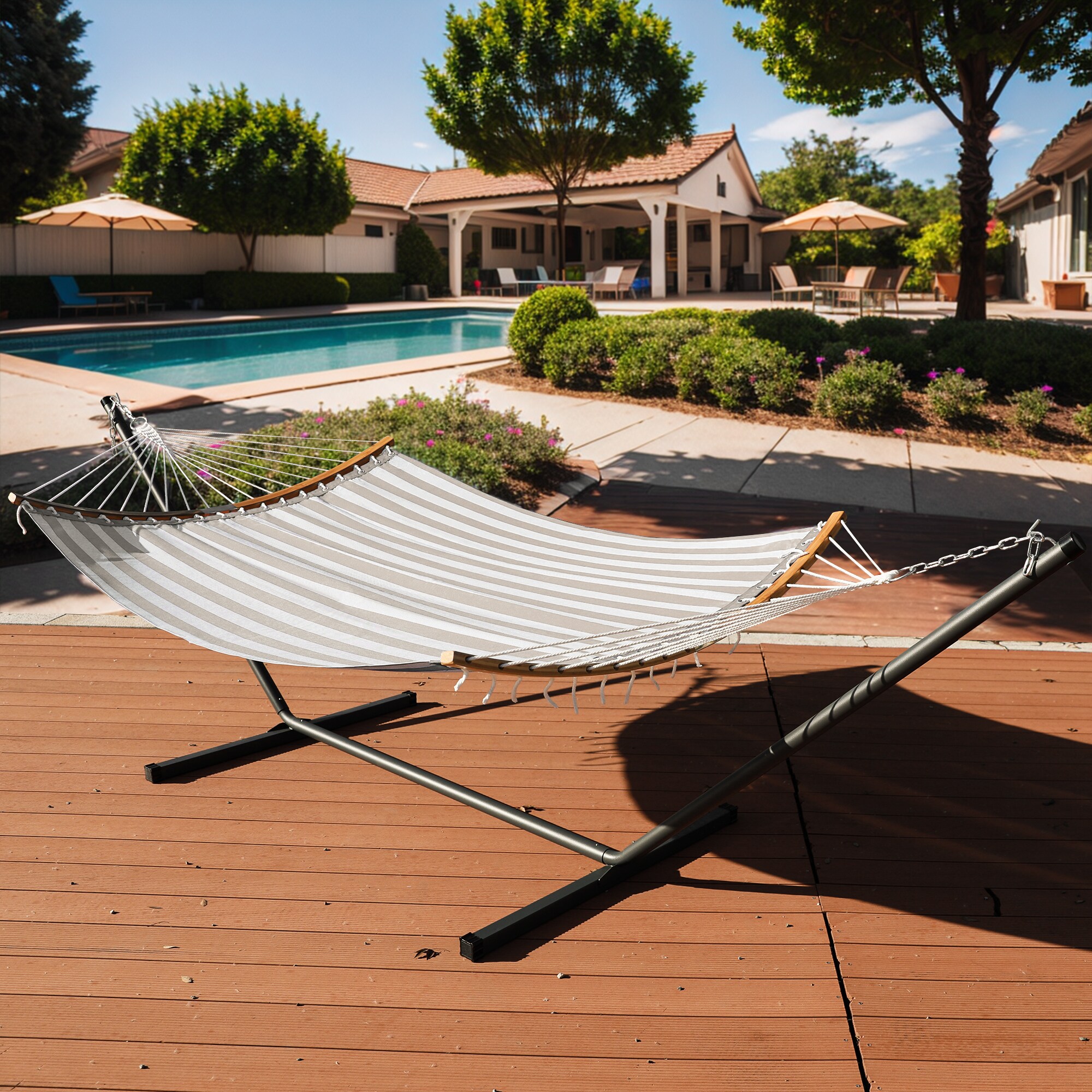 Patio Watcher Teslin Hammock Off-white Stripes Quilted Hammock HK-T ...