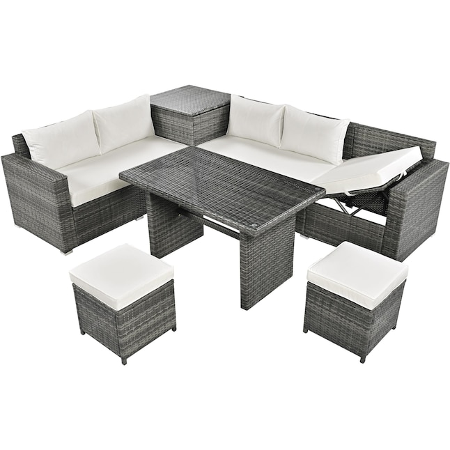 Bayfeve Outdoor 6-Piece All Weather PE Rattan Sofa Set 6-Piece Rattan ... Bayfeve Outdoor 6-Piece All Weather PE Rattan Sofa Set 6-Piece Rattan ...