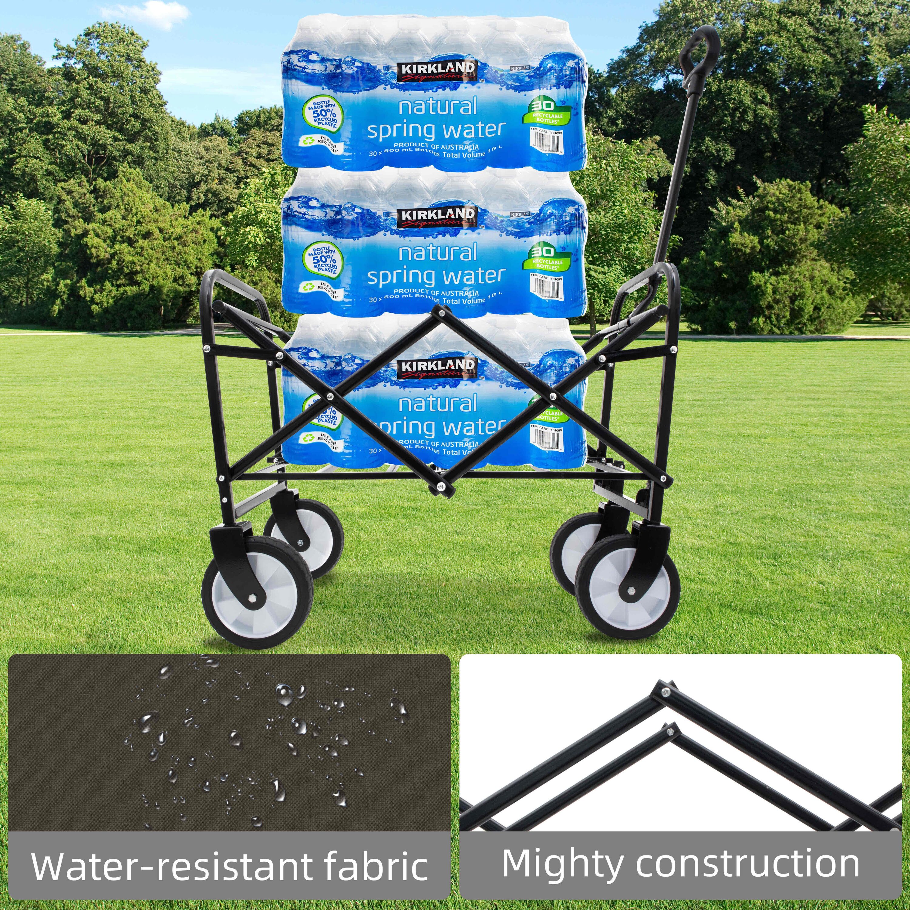 Bayfeve Multi Use Bag Collapsible Foldable Utility Wagon Cart with 3pcs ...