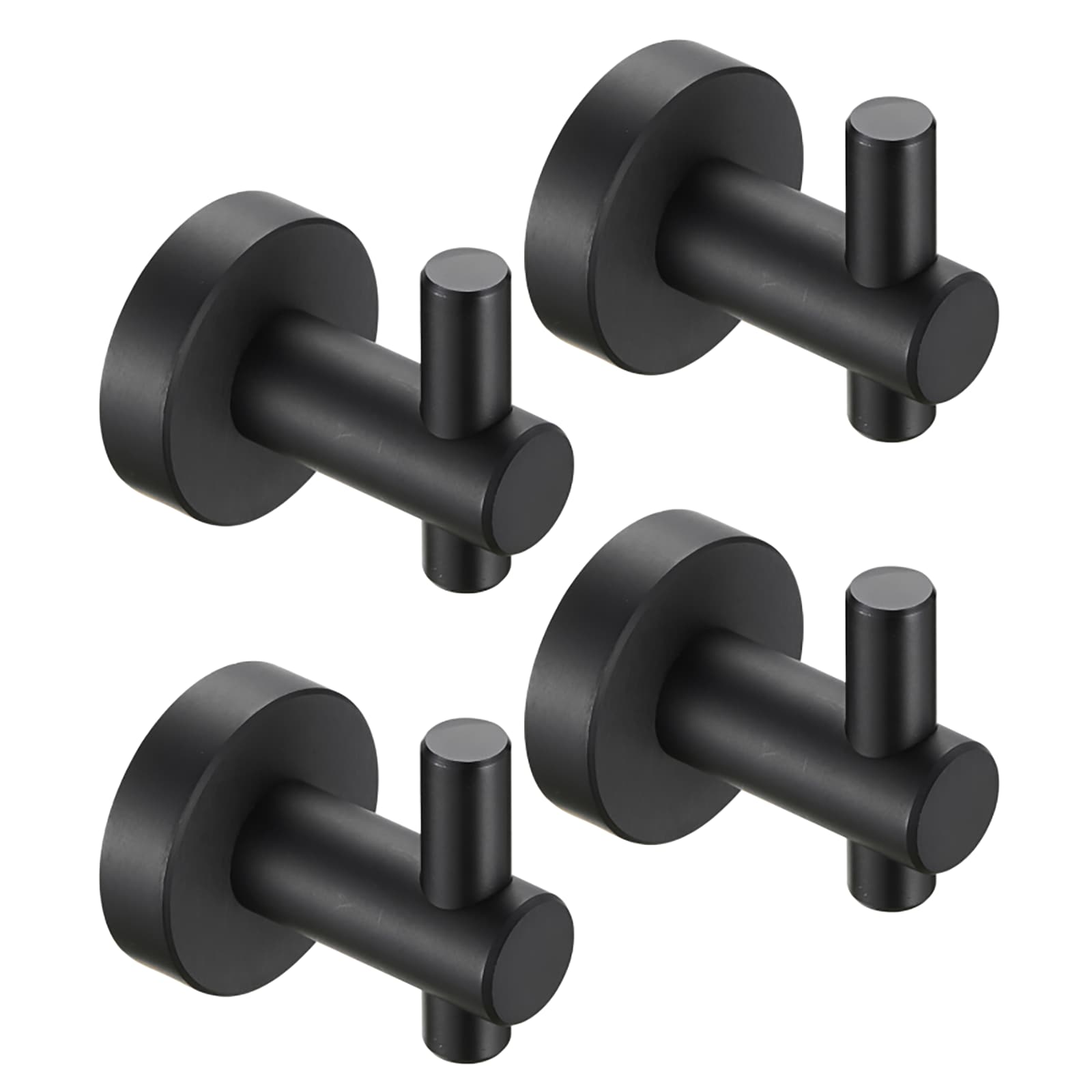 LUXEYARD Round Base Wall Hanging Hook with Screws- Matte Black Hook 4 ...