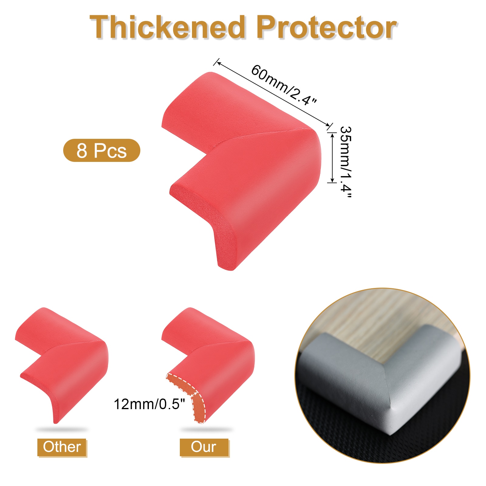 Unique Bargains Corner Protectors 8pcs Furniture Corner Guards and ...