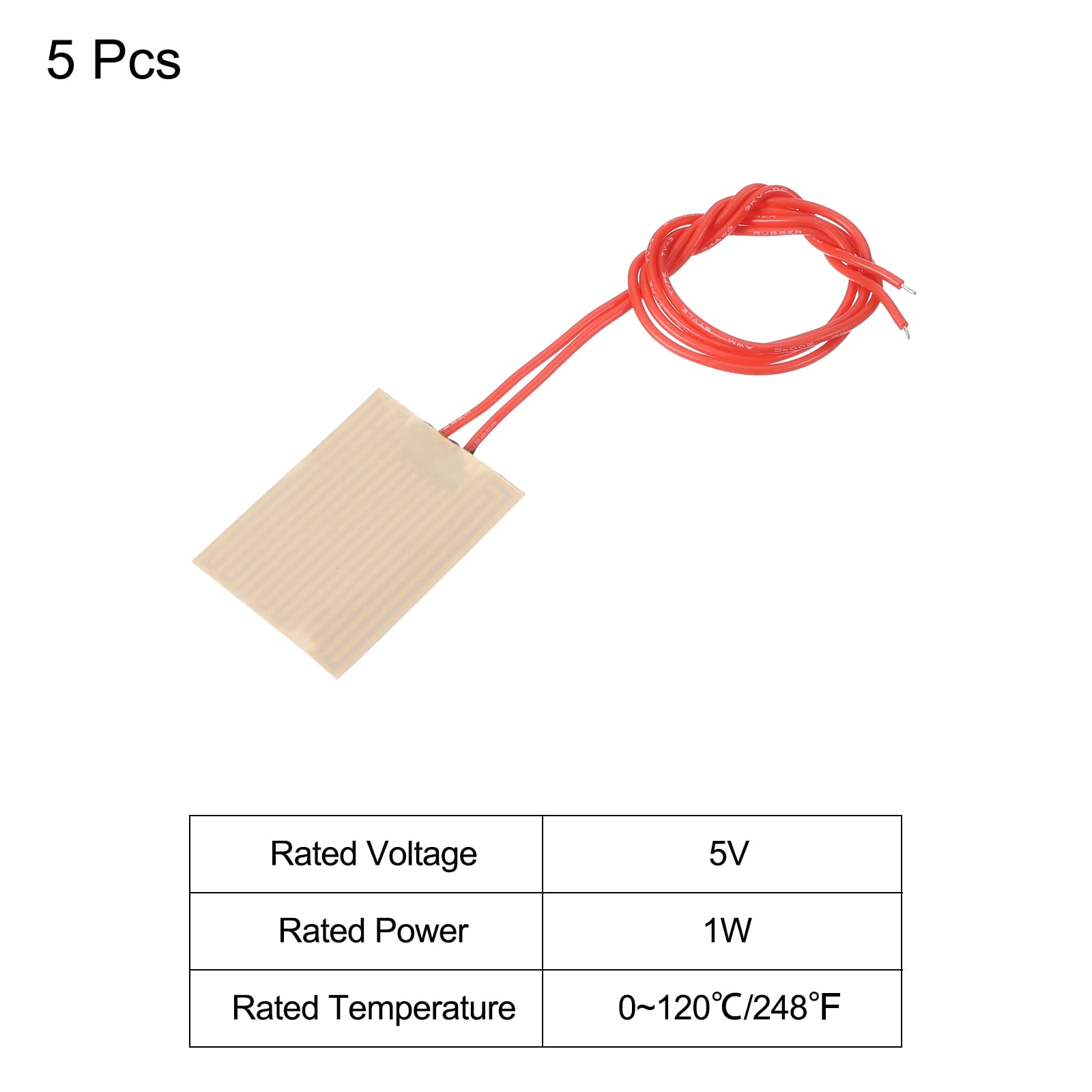 Unique Bargains Heater Film Heating Plate 5V 1W Polyimide Heat Pad ...