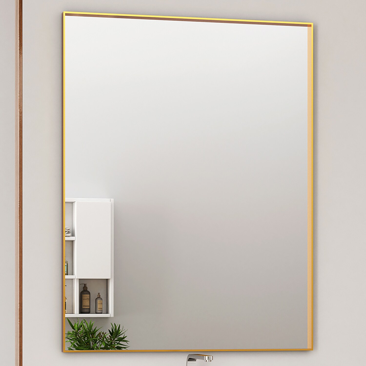 waterpar 32-in x 32-in Bathroom Vanity Mirror (Gold) in the Bathroom ...