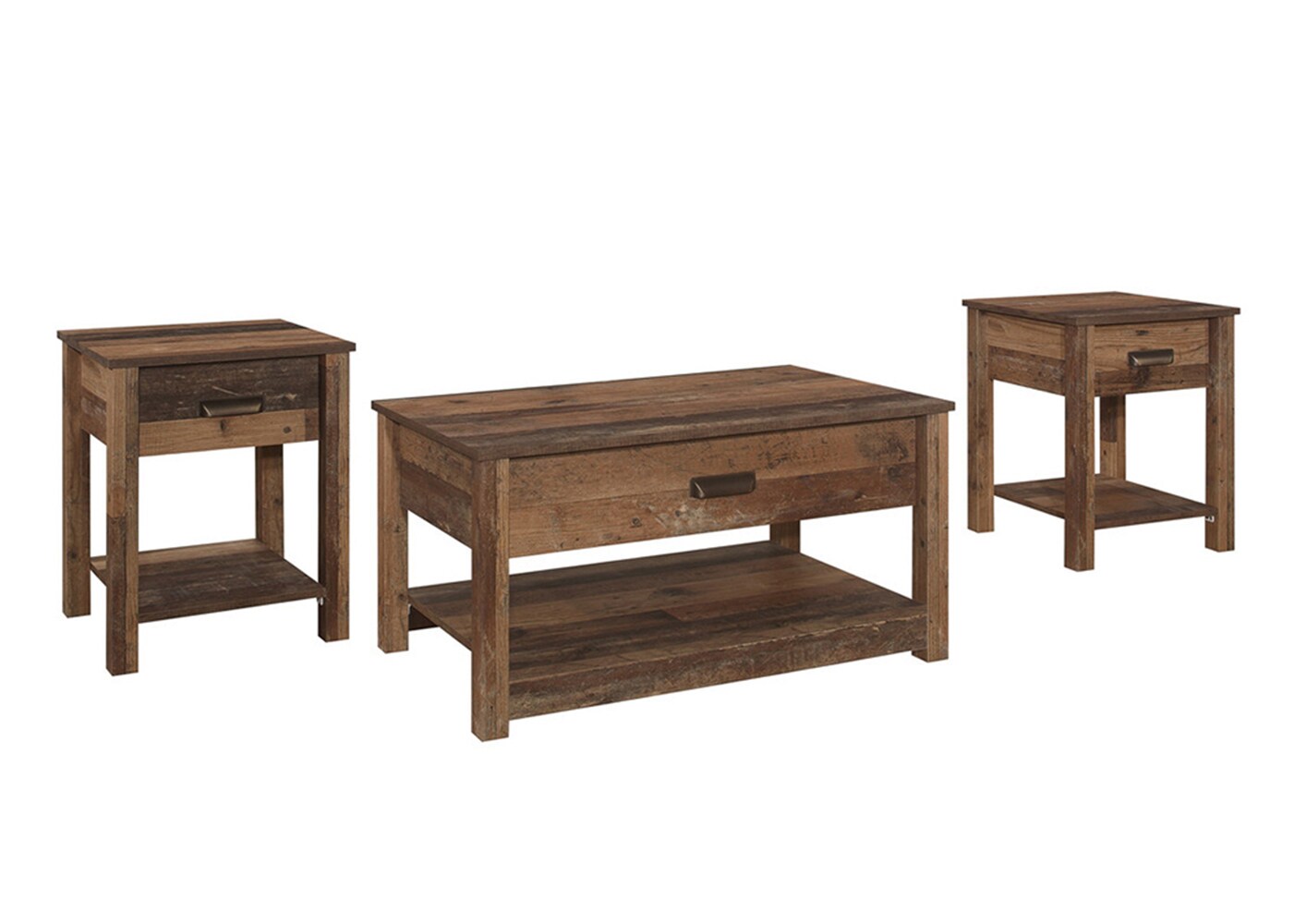 Home Design Mark Casual Vintage Oak Living Room Set in the Living Room ...
