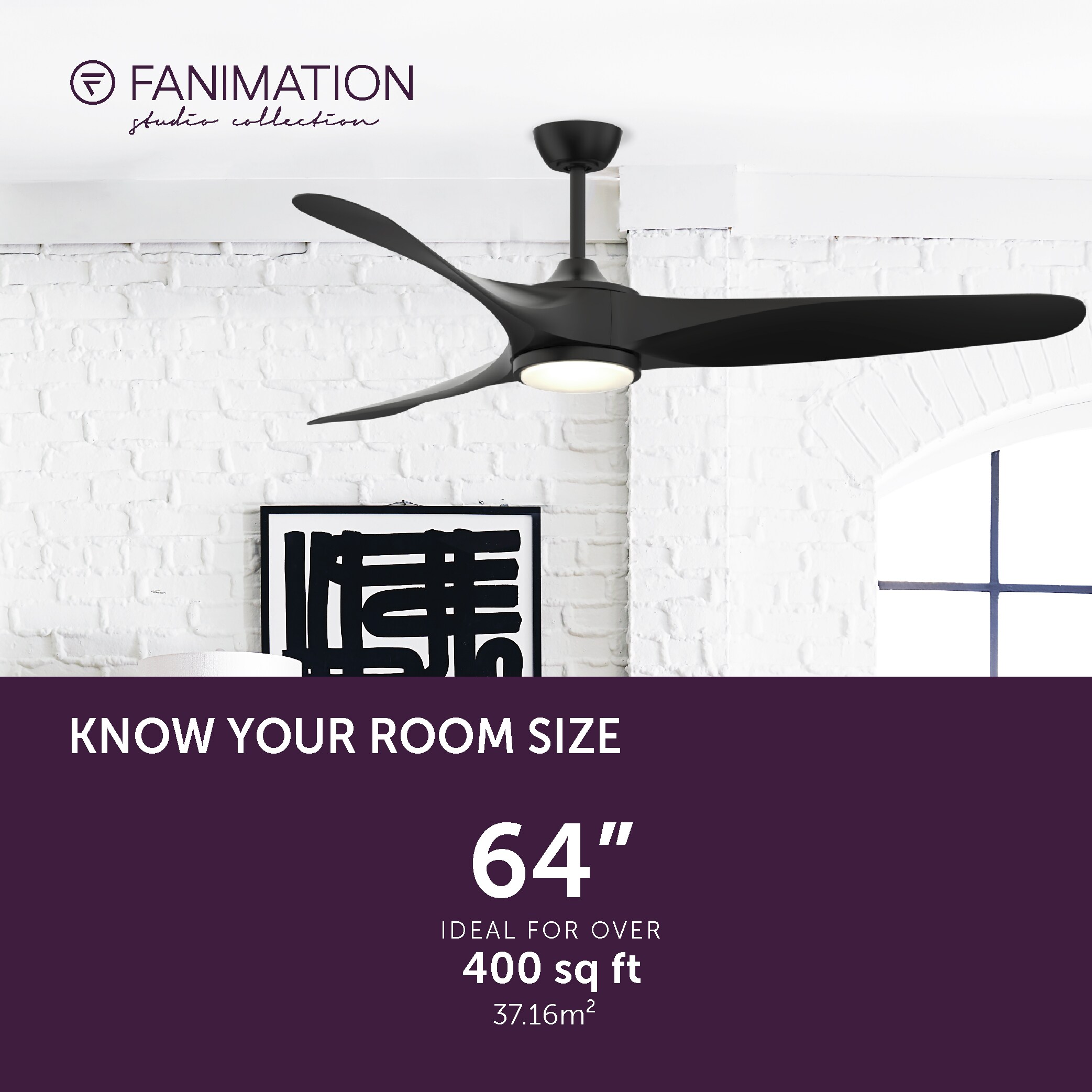 Fanimation Studio Collection Yardley 64-in Black Color-changing ...