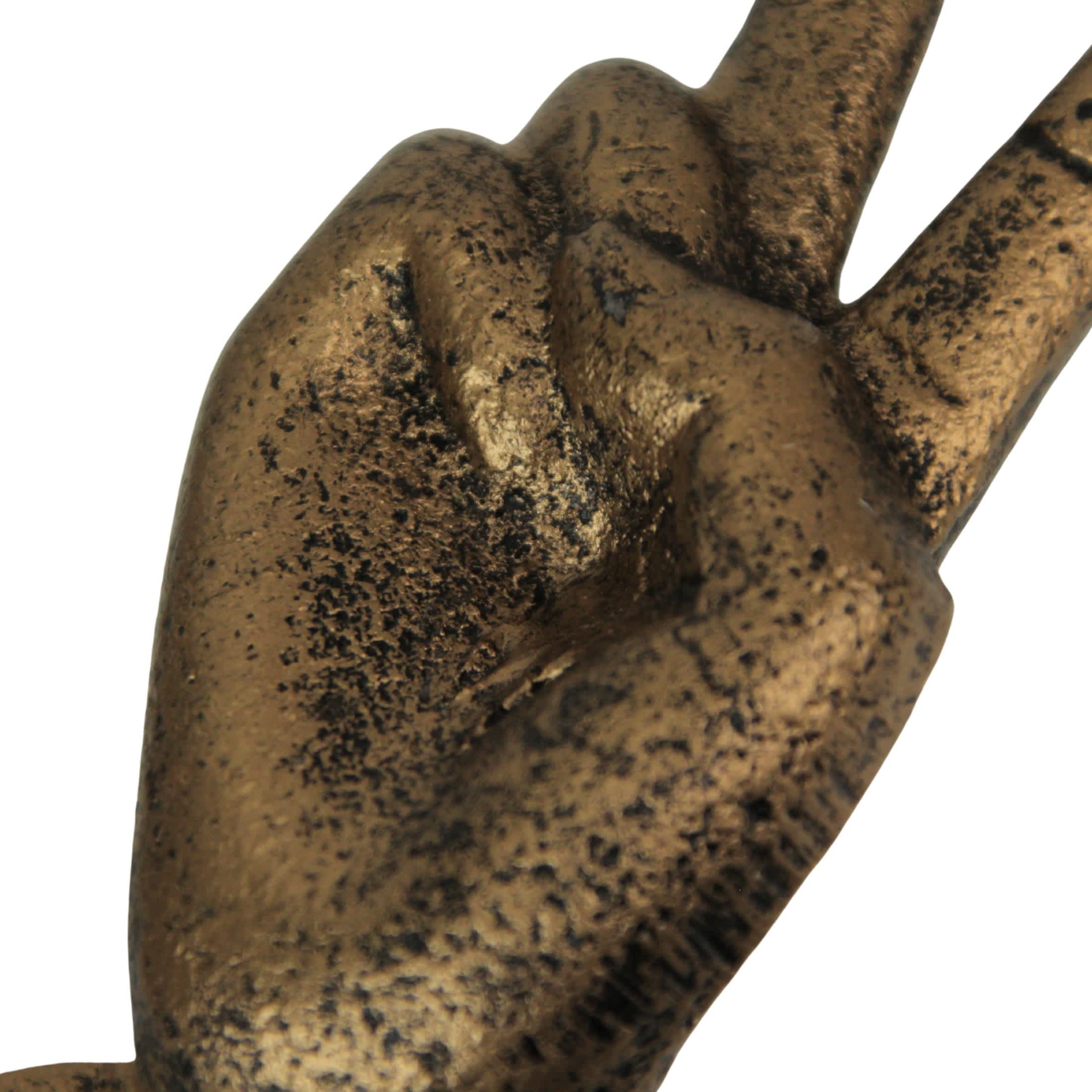 Things2Die4 Set of 2 Peace Sign Hand Hooks - Vintage Gold Decor for ...