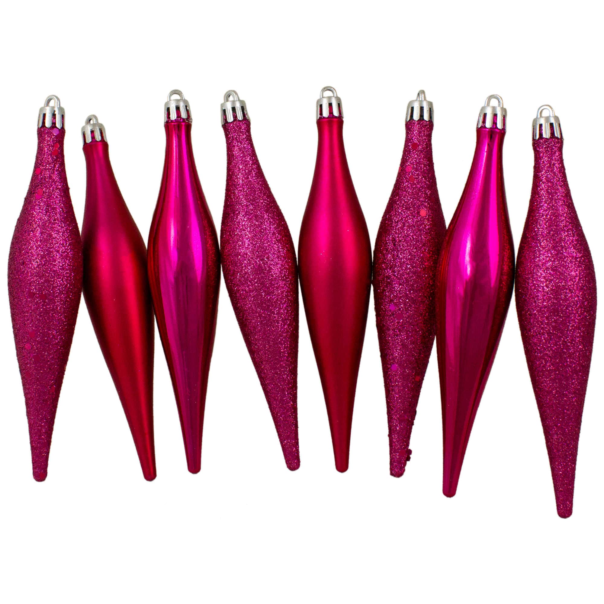 Northlight Shatterproof 4-Finish Finial Drop Christmas Ornaments - 6 ...