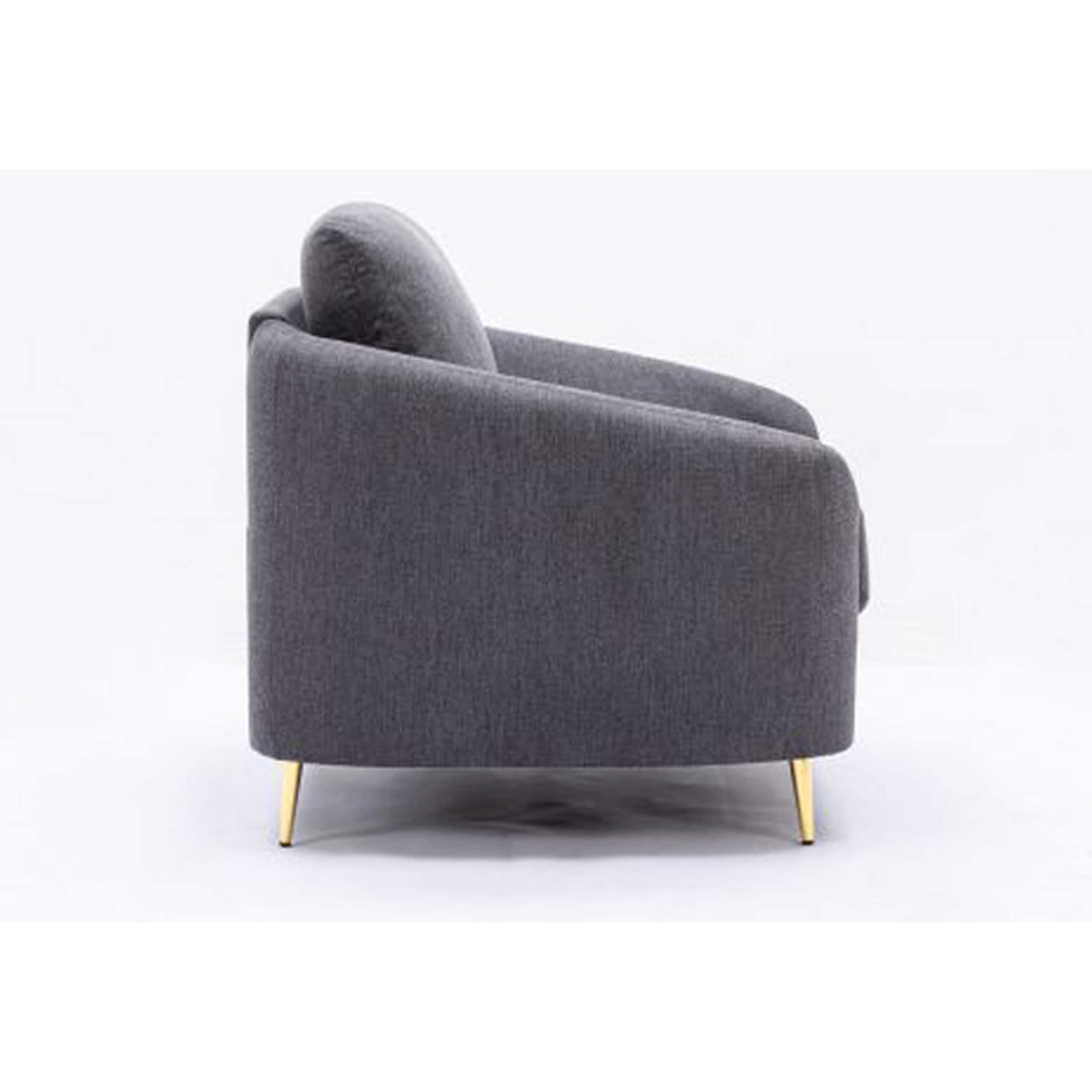Benzara Nial Gray and Gold Fabric Accent Chair in the Chairs department ...