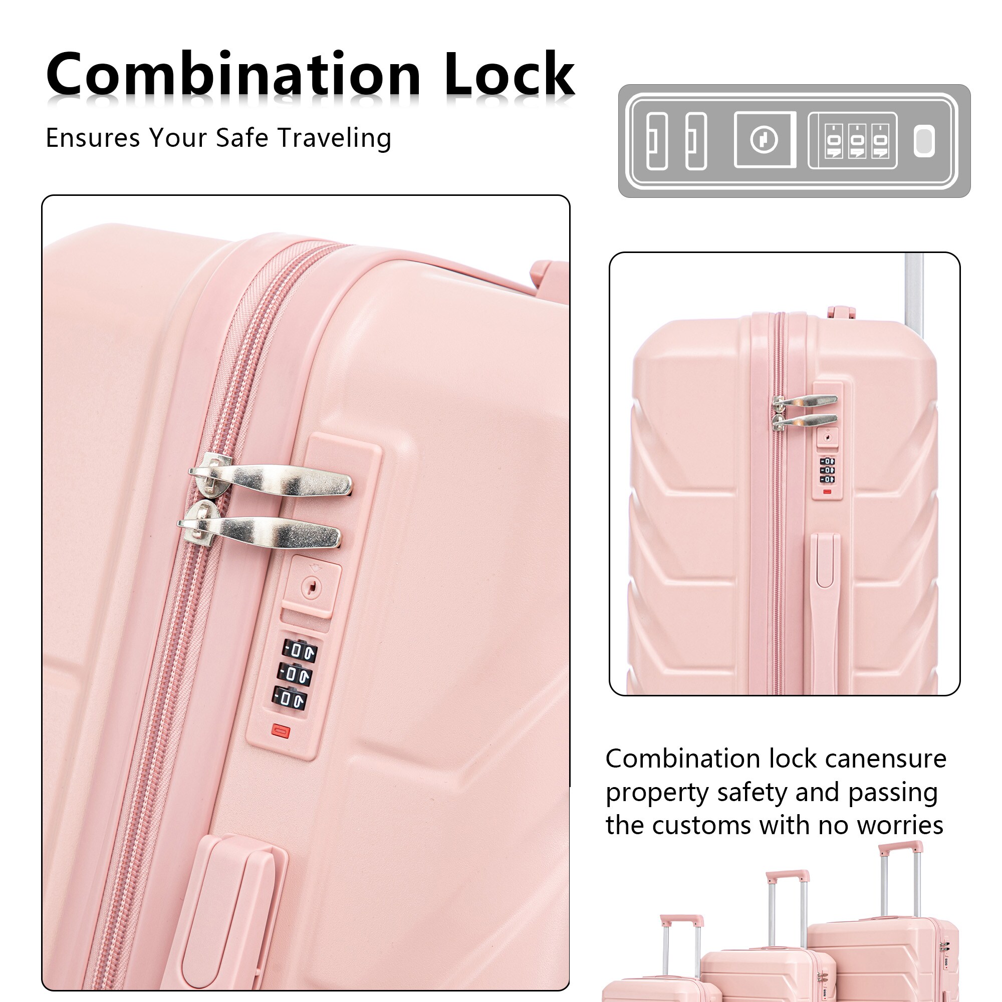 ModernLuxe 20Inch24Inch28Inch 3 pcsset in ABS Spinner Wheel Luggage ...