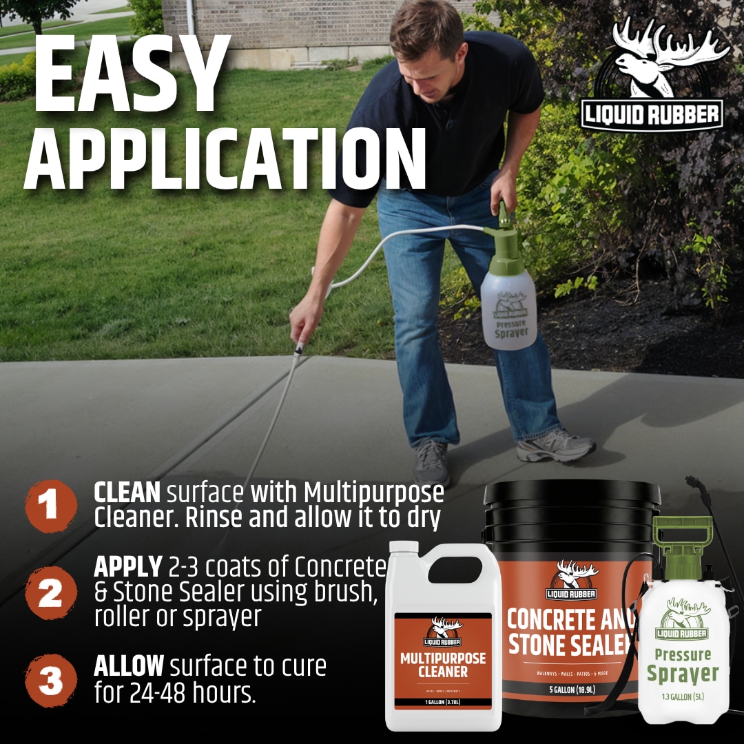 Liquid Rubber Clear Water-based Flat Ready-to-use Concrete sealer ( 5 ...