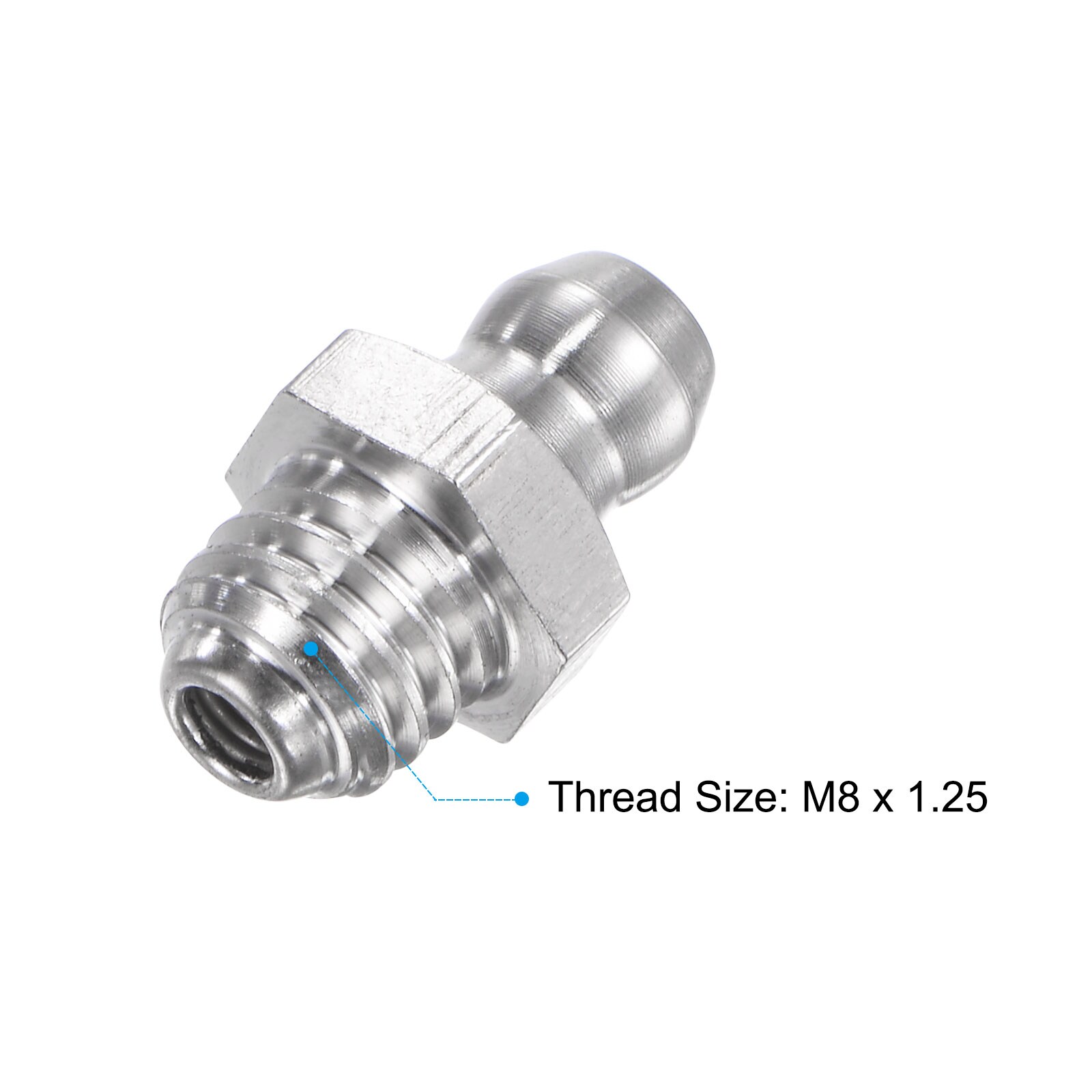 Unique Bargains 2pcs Metric Stainless Steel Straight Grease Fitting M8 ...