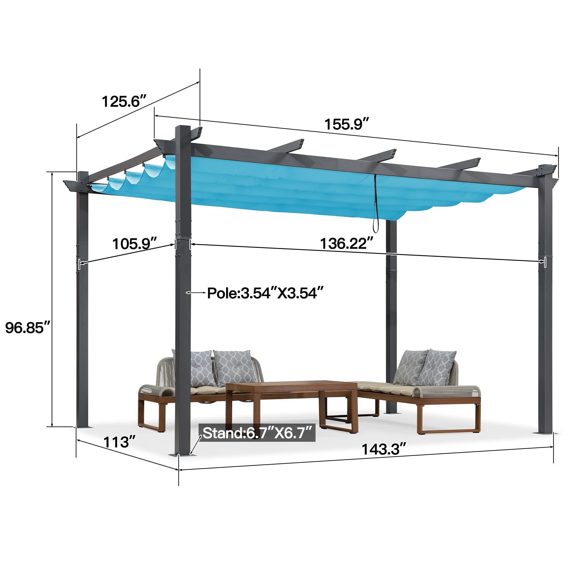 PURPLE LEAF Home and Garden 11-ft 2-in W x 13-ft L x 8-ft H Turquoise ...