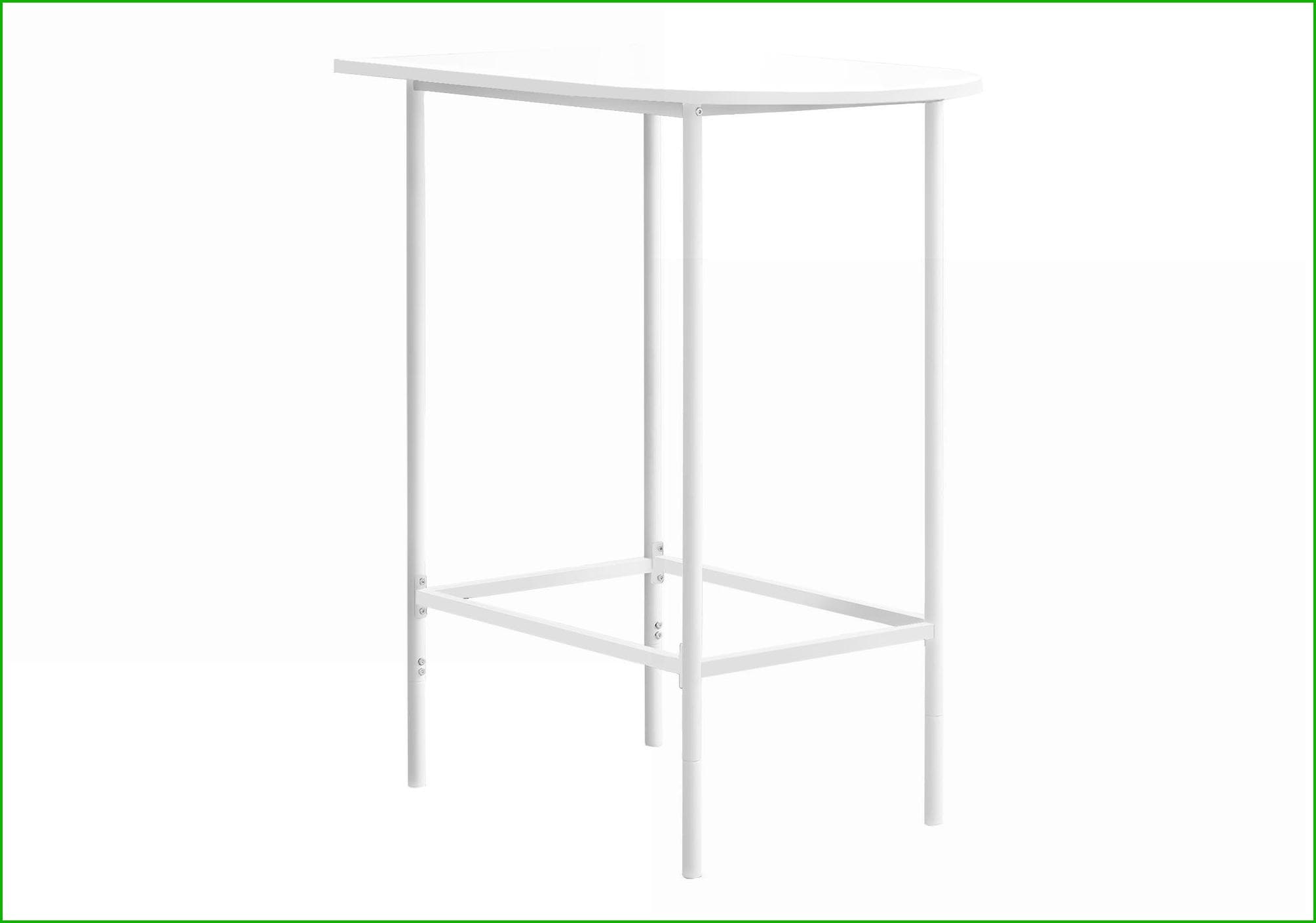 Watnature Contemporary White Laminate amp Metal Coffee Table Bar Height ...