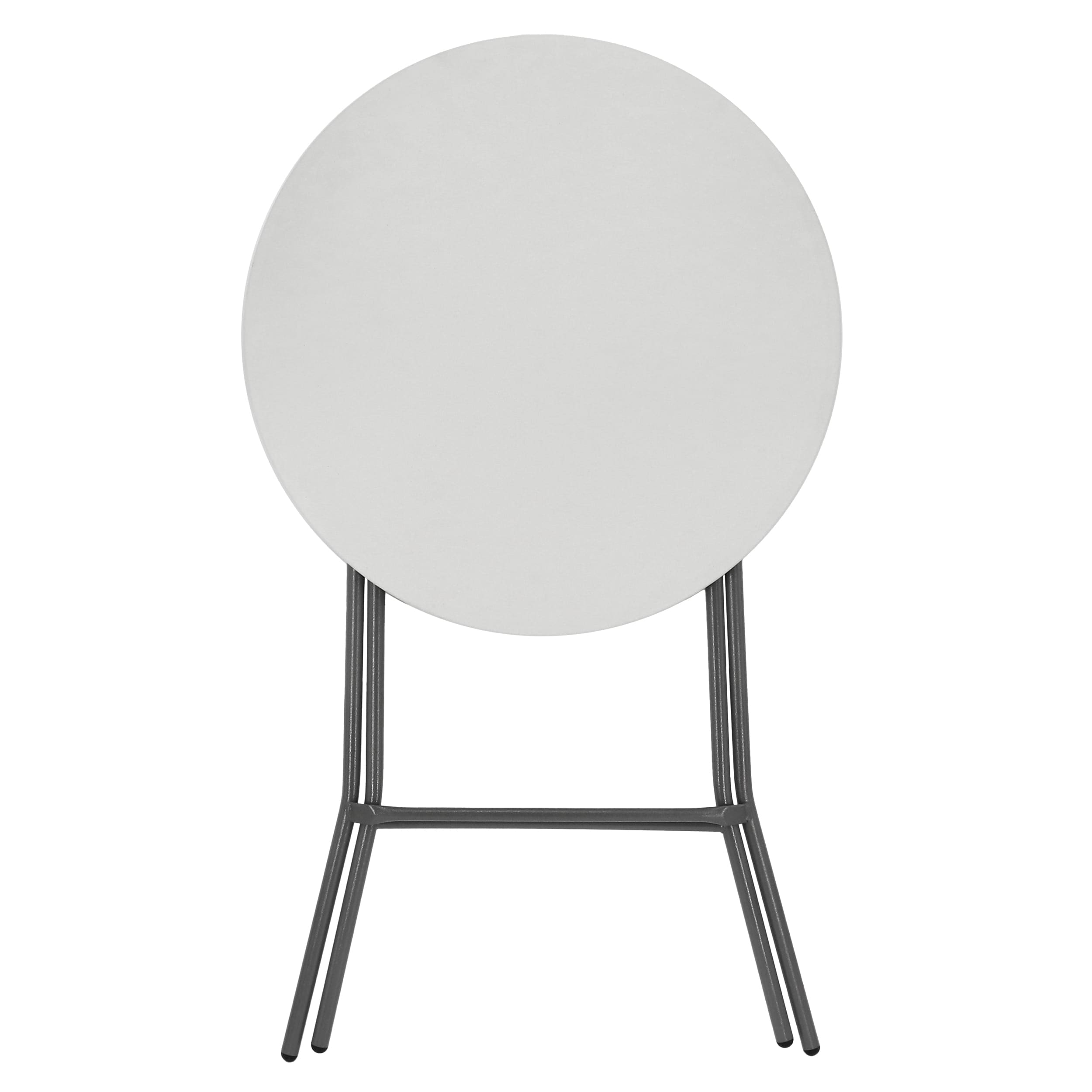 Elama 31 Inch Plastic Round Folding Bar Table in White in the Folding ...