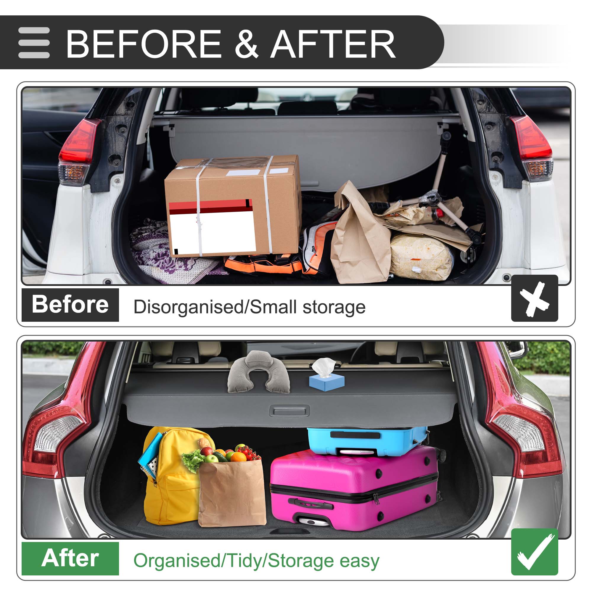 Unique Bargains Car Trunk Retractable Cargo Cover for Jeep Compass 2007 ...
