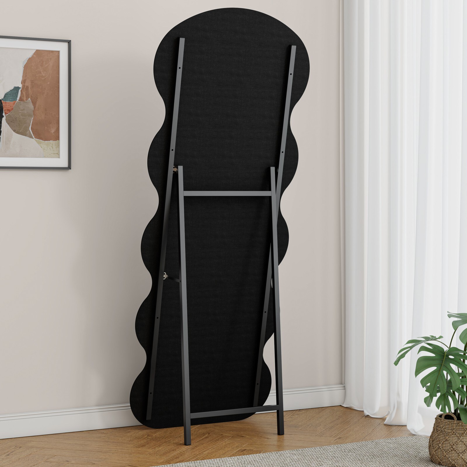 GlasFlength 63X24 Inch Flannel Irregular Wavy Full Length Mirror ...