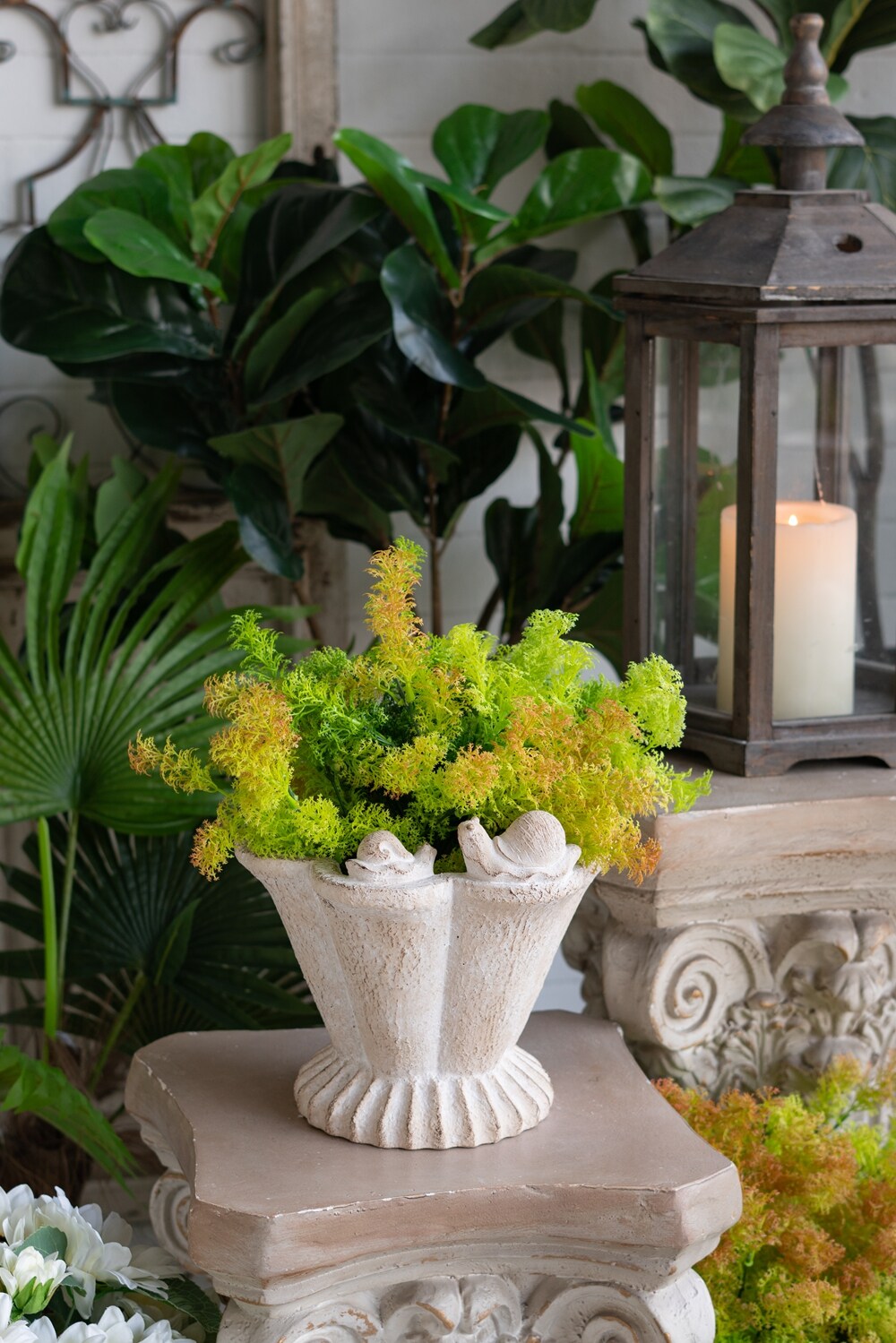 LOVMOR Sand and Cement Coral Planter with Textured Beige Finish in the ...