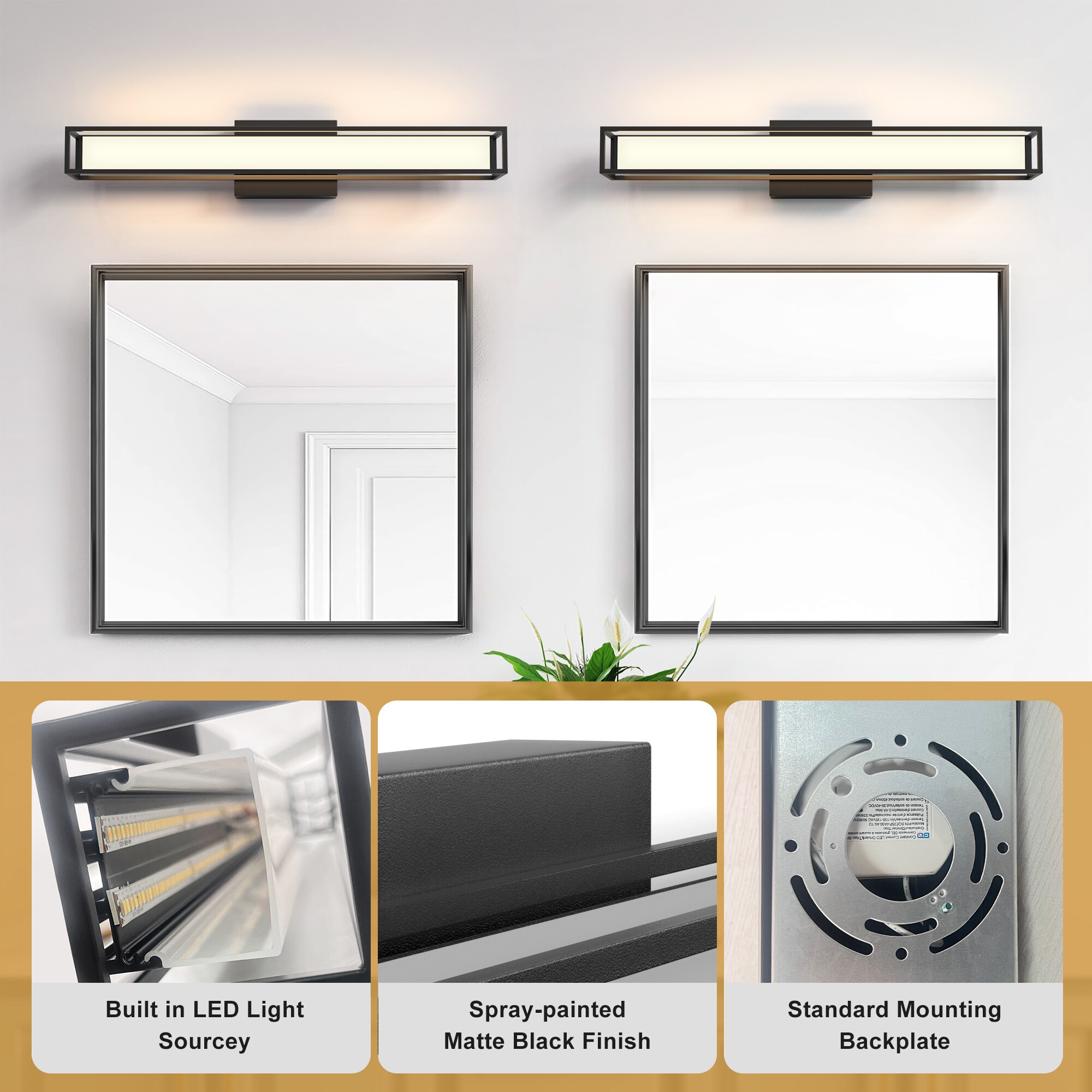 Maxax Luminous Essence 23.6-in 1 Light Matte Black Integrated LED ...