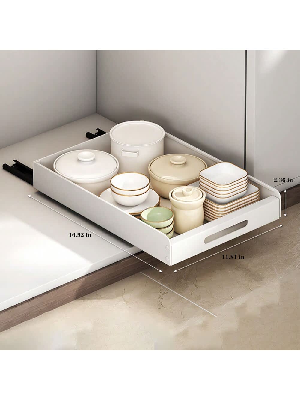 Qeetex Pull Out Pantry Shelf Slide-Out Cabinet Organizer Storage ...
