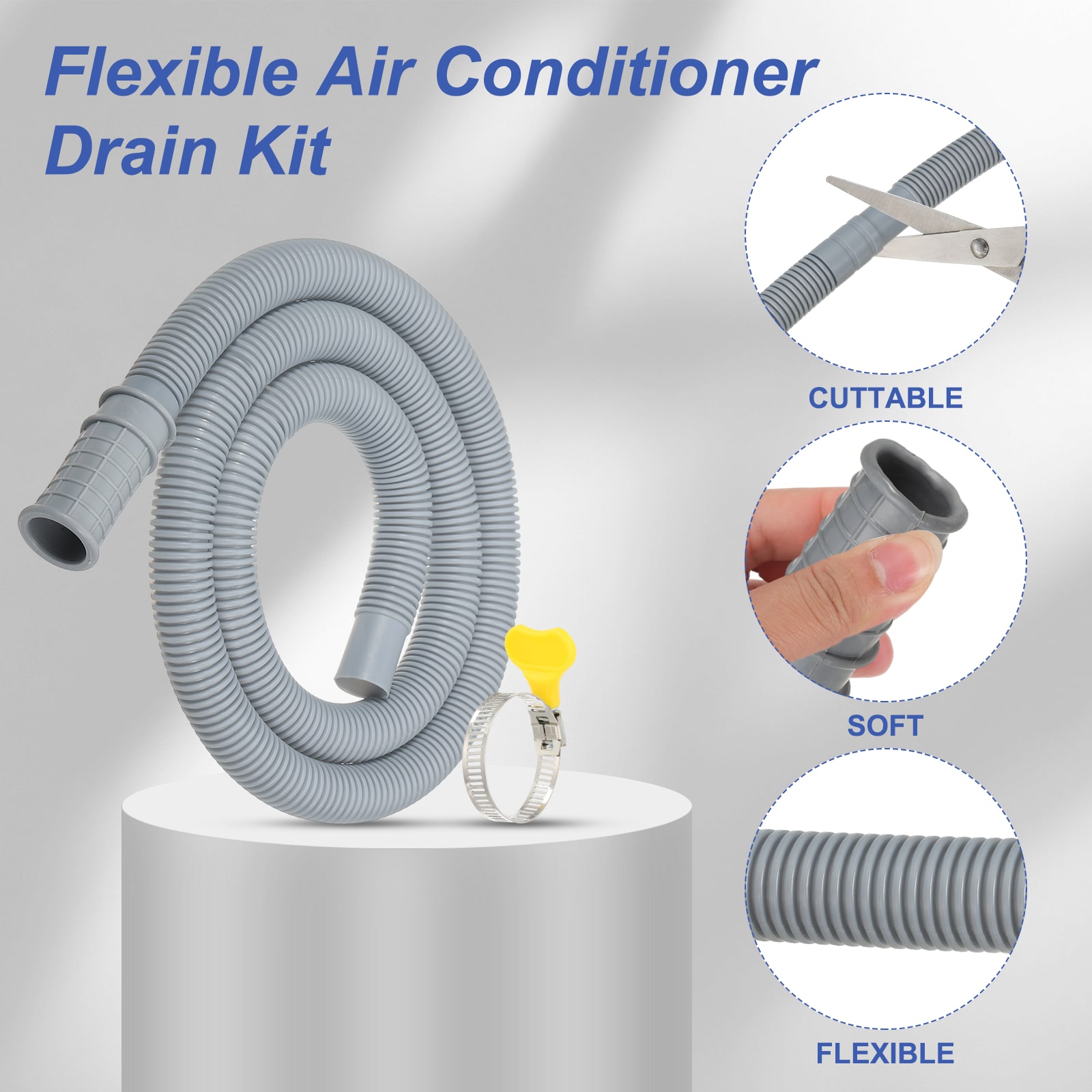PATIKIL 3.3Ft Air Conditioner Drain Kit 1 Set Universal AC Drain Hose ...