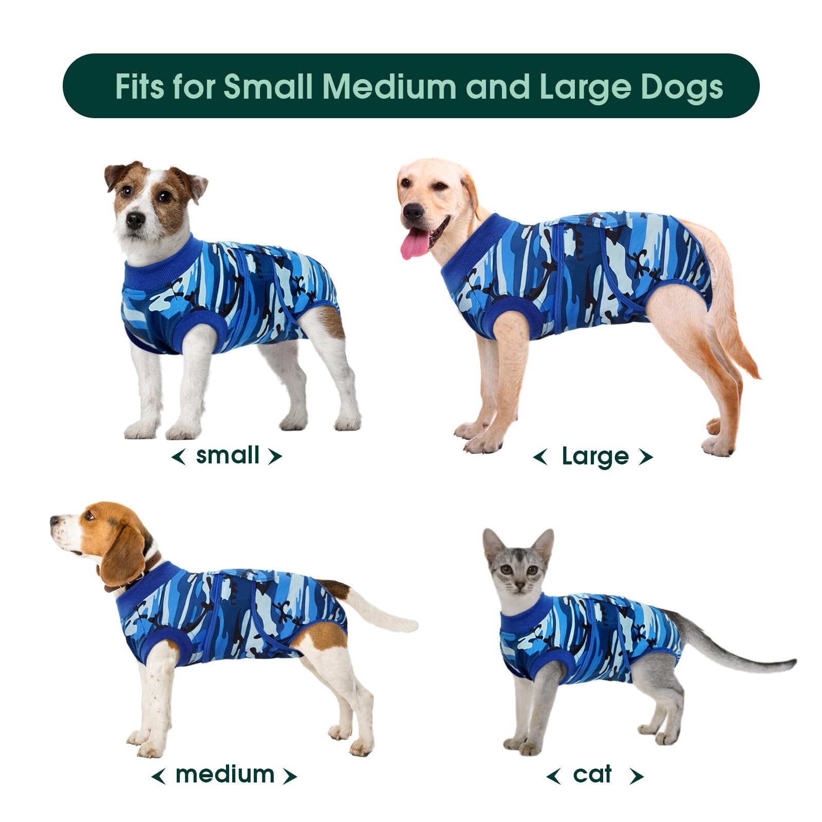 Anqtovp Pet Recovery Suit for Dogs and Cats Soft Breathable Fabric ...