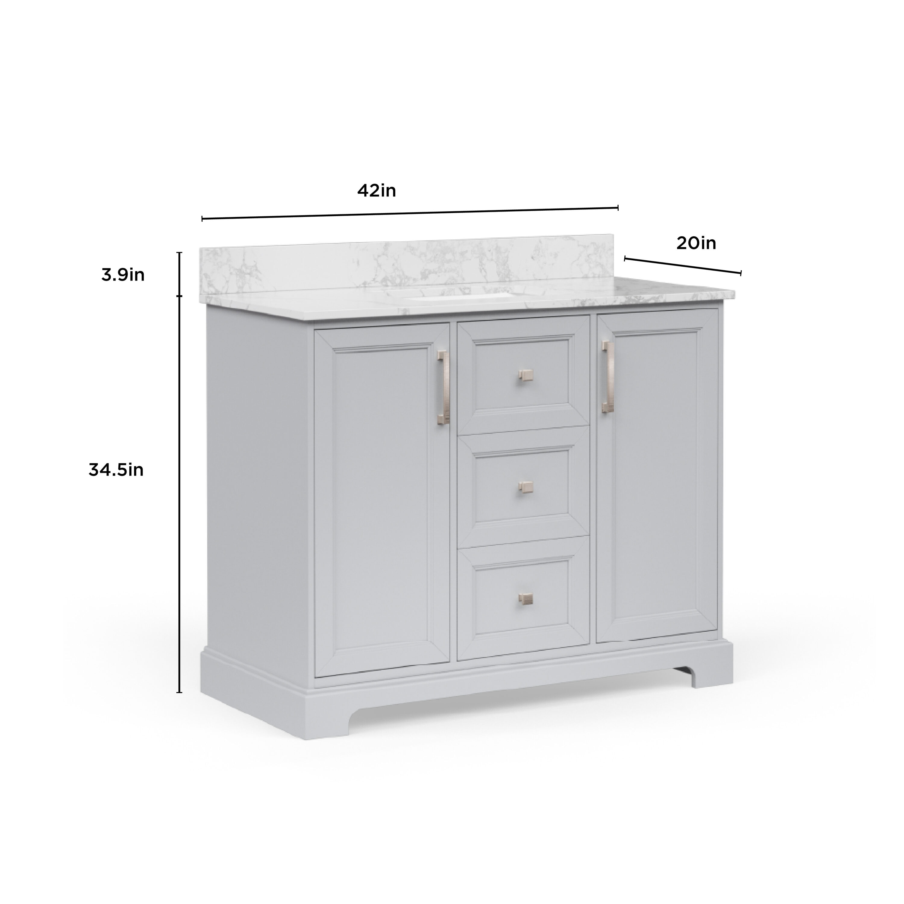 allen + roth Pittman 42-in Muse Gray Undermount Single Sink Bathroom ...