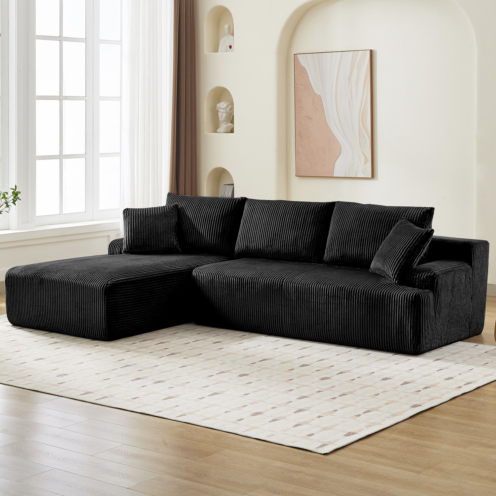 GarveeLife 106 Inch L Shaped Cloud Sectional Couch with Chaise Boneless ...
