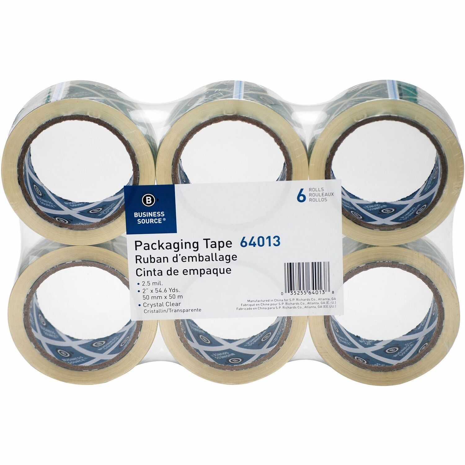 Business Source Crystal Clear Packaging Tape 55 yd Length x 2 Width in ...