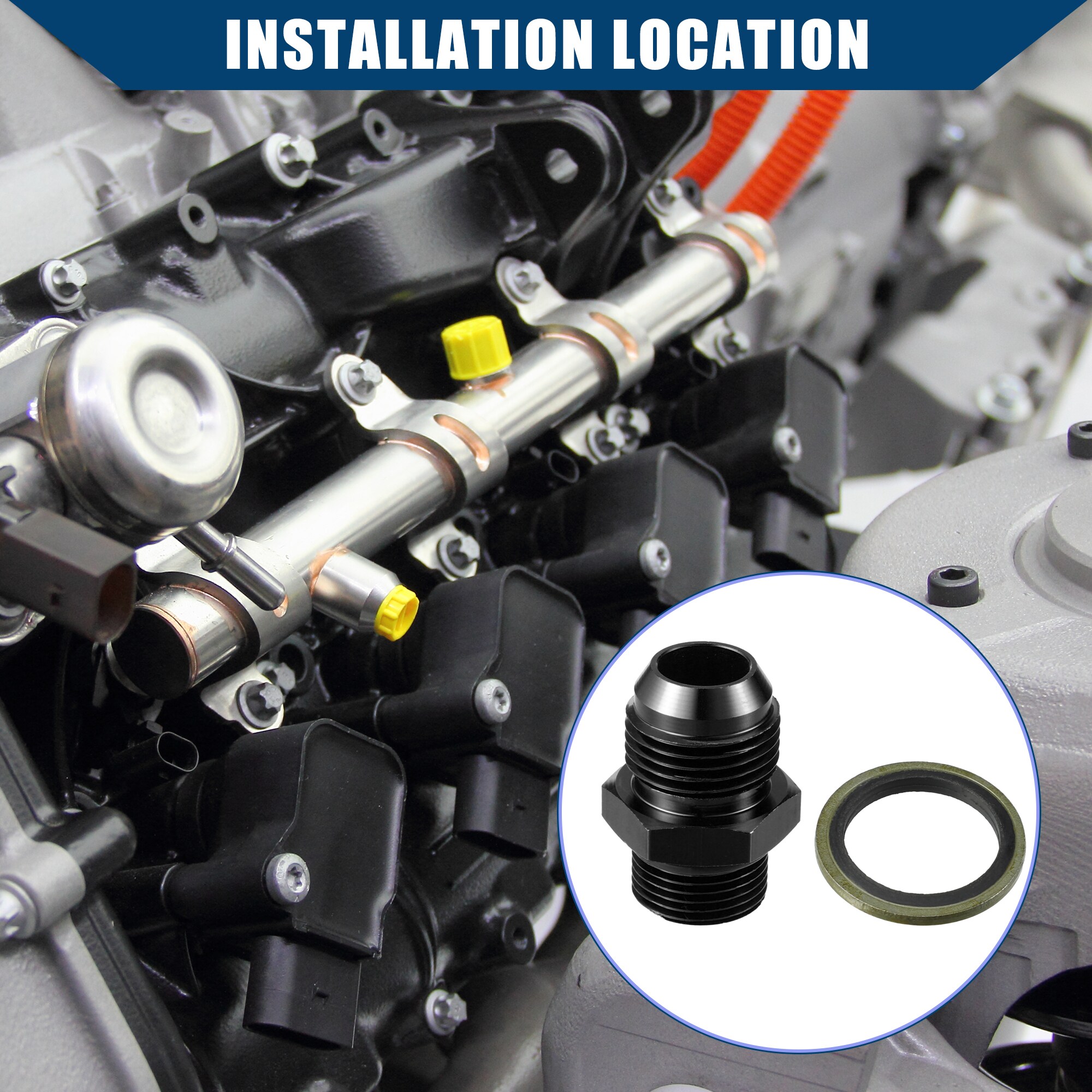 Unique Bargains Fuel Fitting with Washer / Inner Fuel Line Male Flare ...