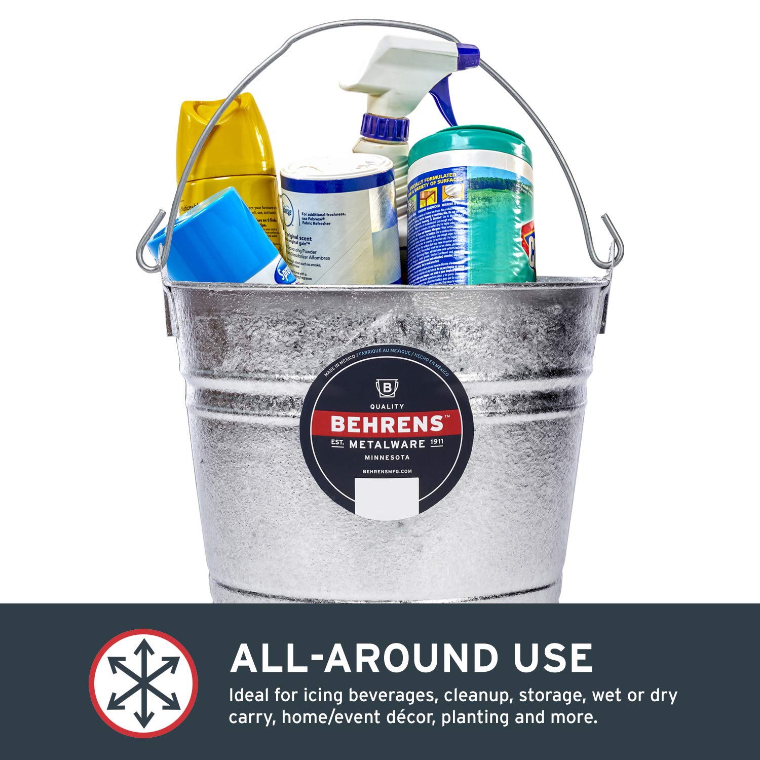 Behrens 12-Quart Hot-Dipped Galvanized Steel Utility Pail for Home and ...