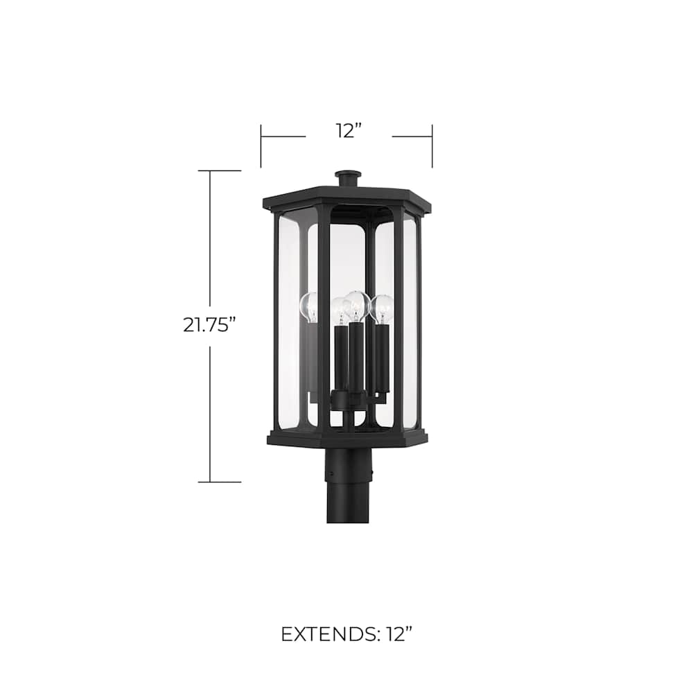 Capital Lighting 946643 Walton 4 Light 22 Inch Tall Outdoor Single Head ...