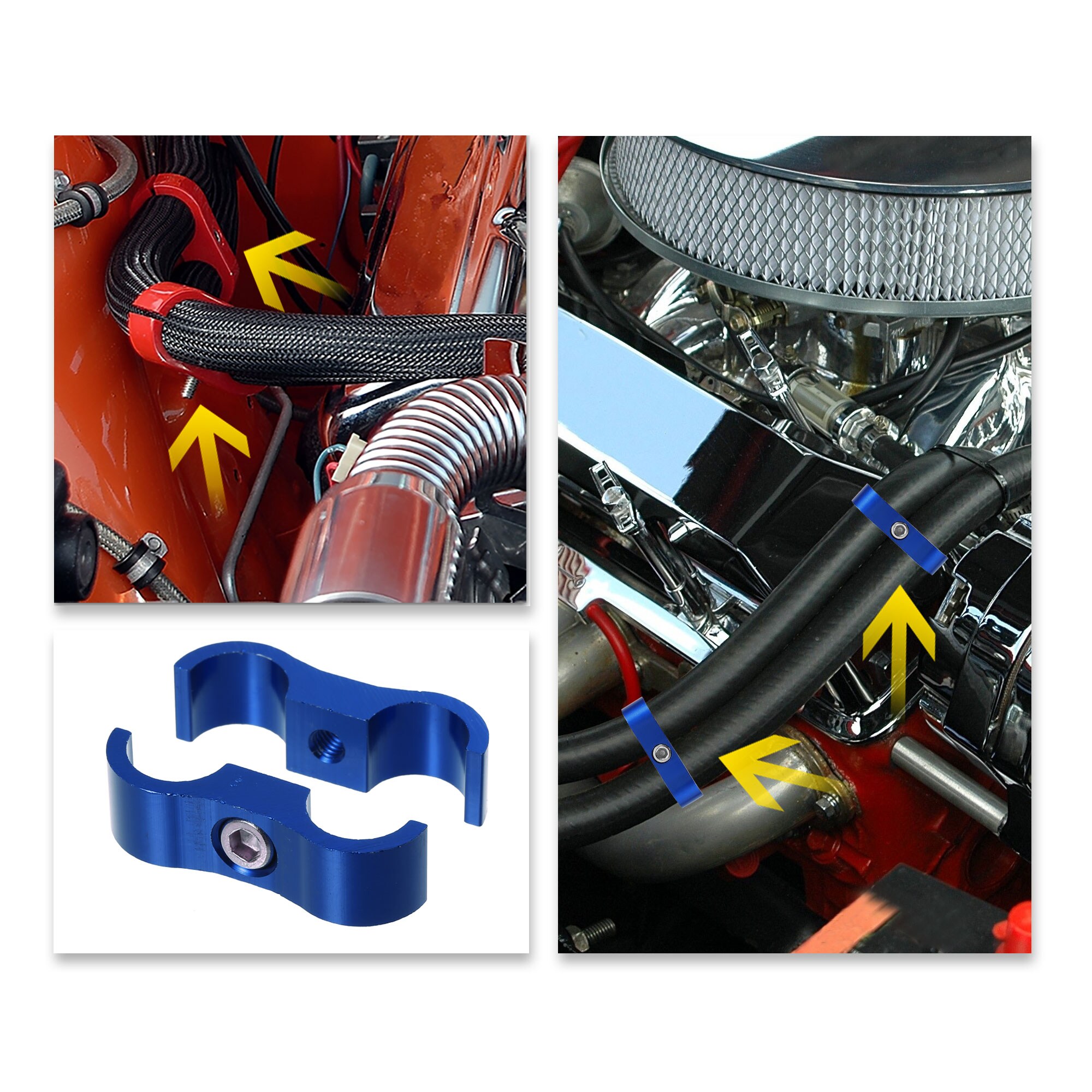 Unique Bargains 10pcs Car AN6 14mm Hose Separator Clamp Oil Line Brake ...