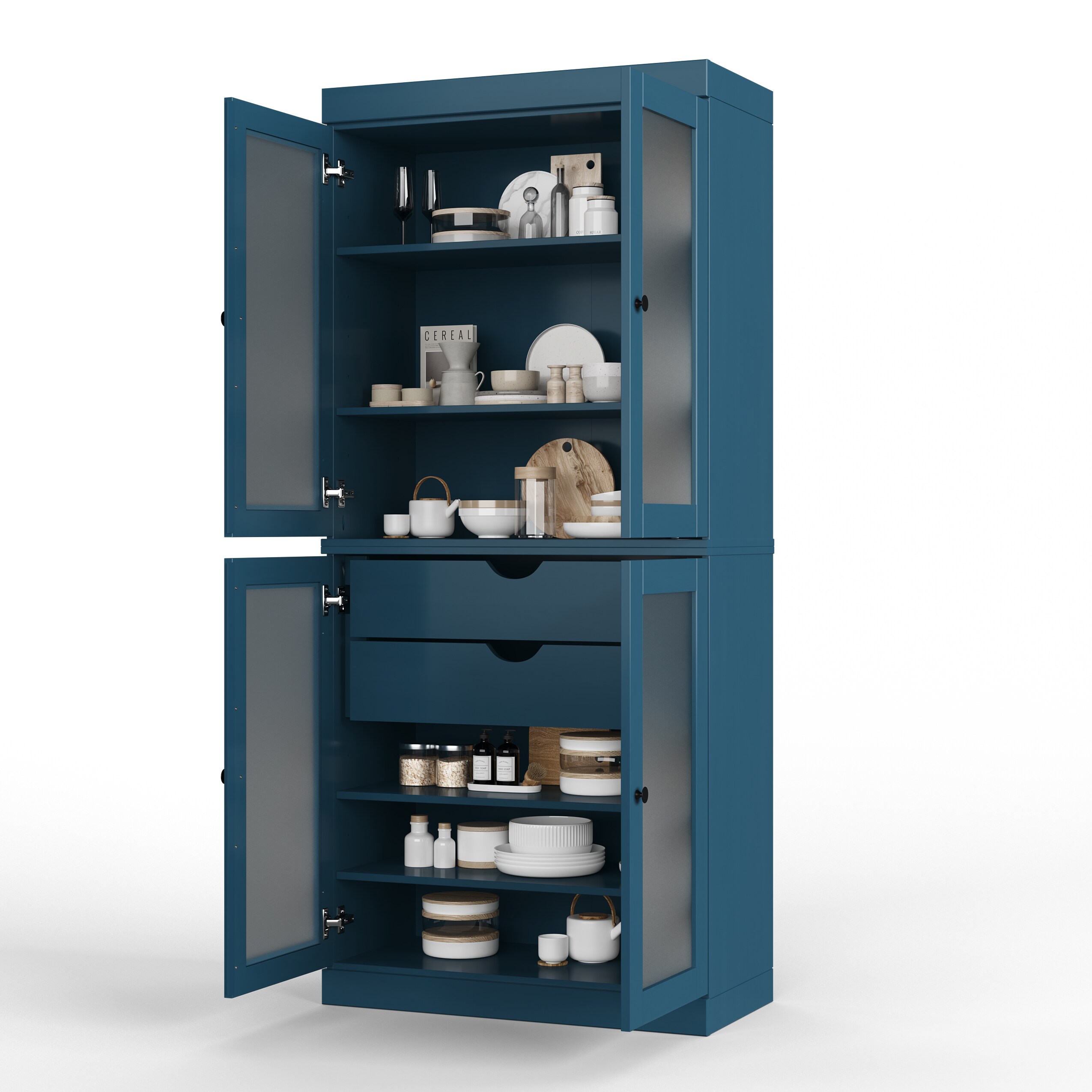 Palace Imports 32-in W Solid Wood Tall Frosted Glass Modular Kitchen ...