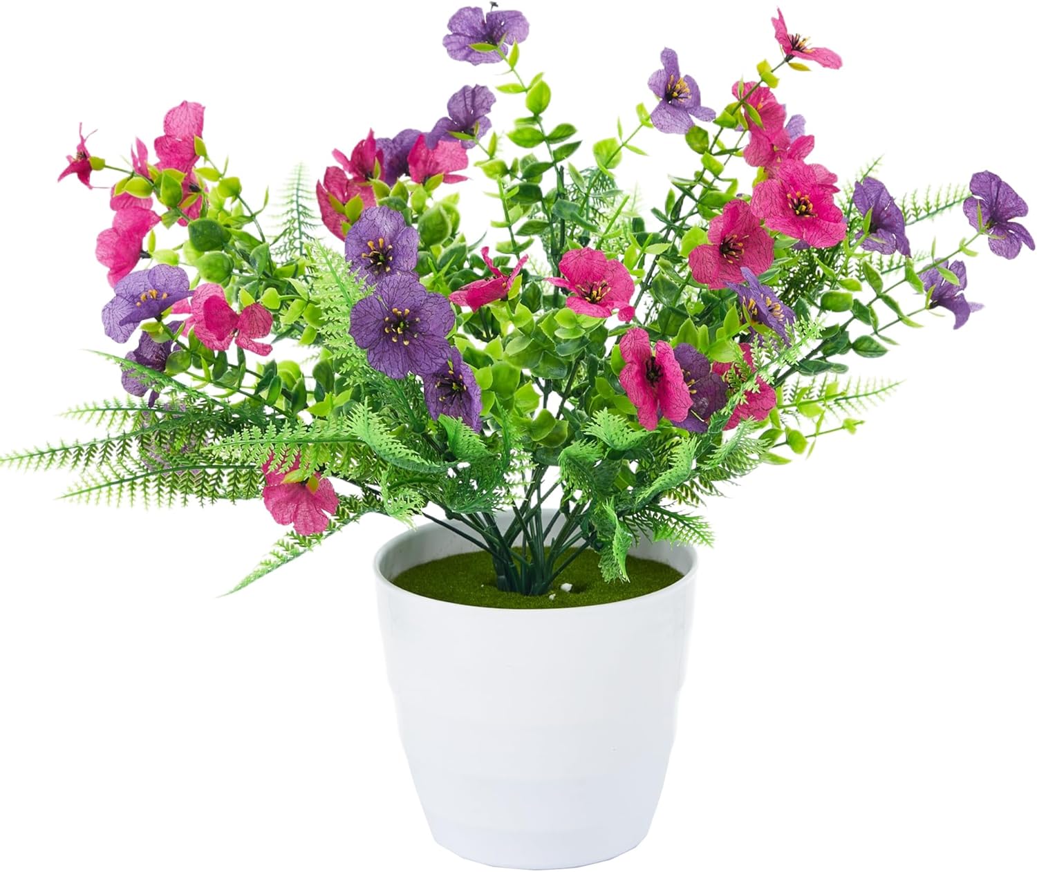 Garvee 30 Bundles Multicolor Silk Fake Flowers with Ferns in the ...