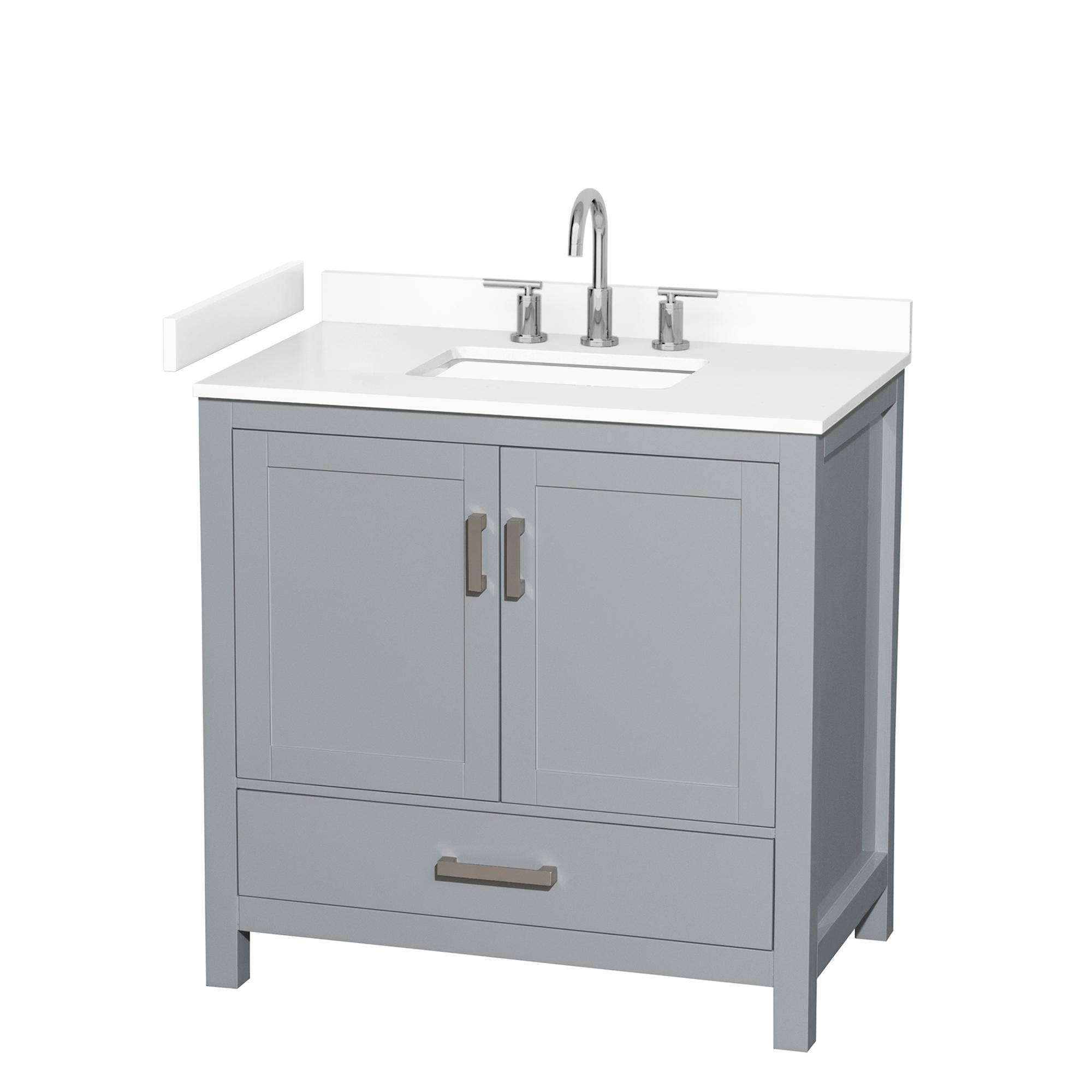 Wyndham Collection Sheffield 36-in Gray with Brushed Chrome Trim ...