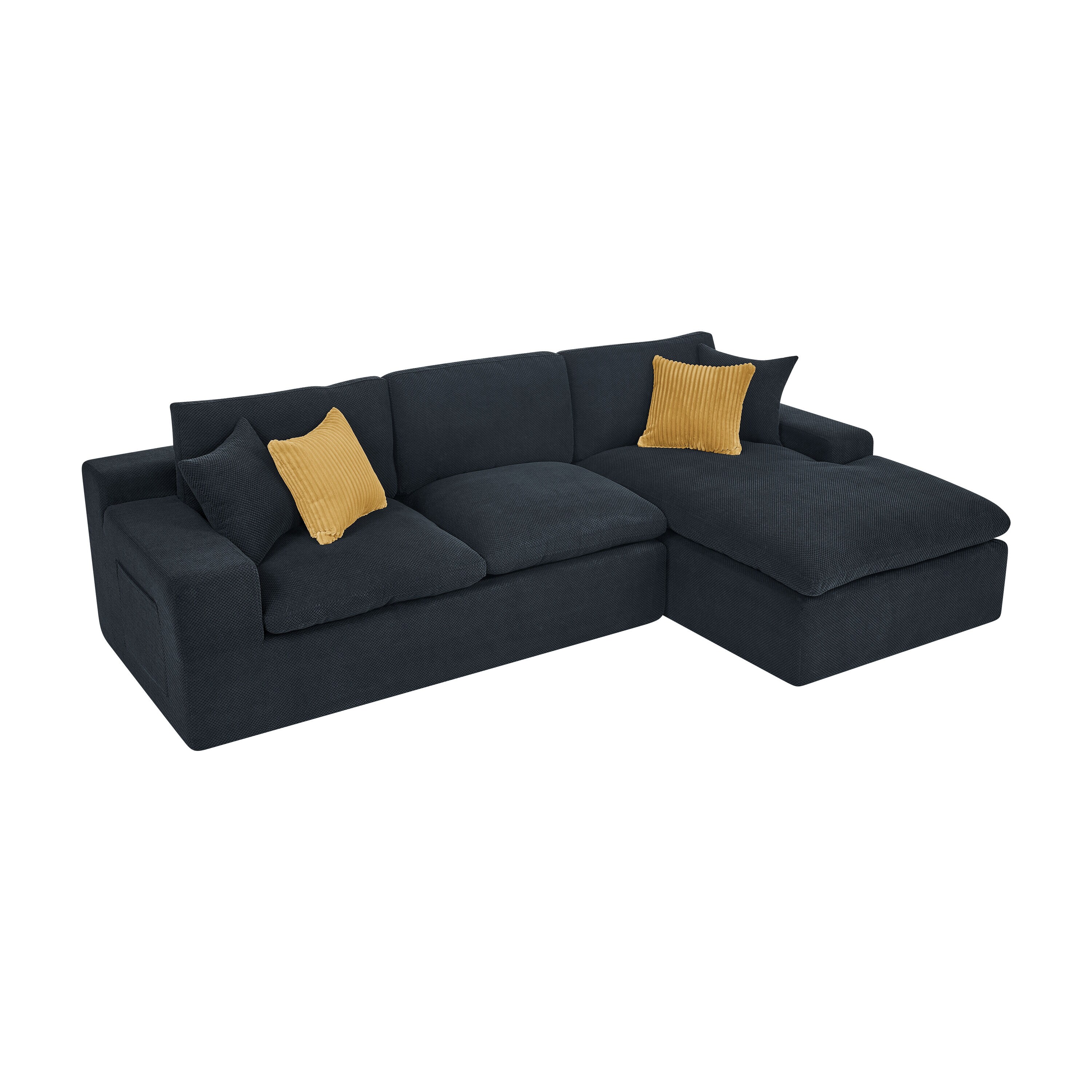 Tinyhomie Cloud Sectional Sofa High Density Foam Sectional Wide Armrest ...
