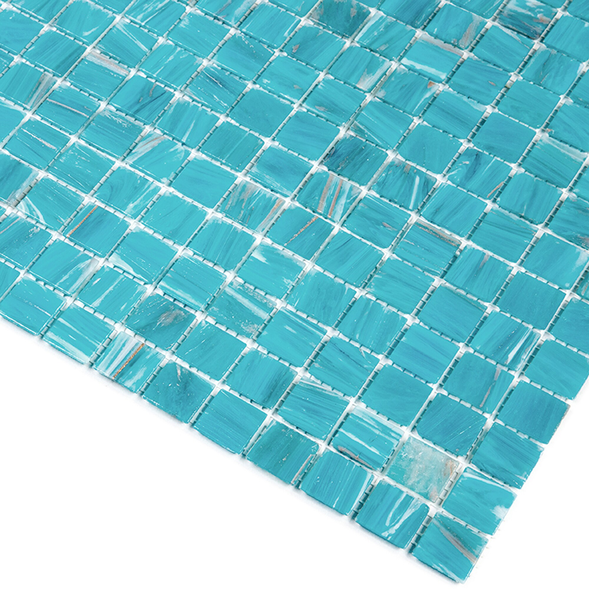 Apollo Tile Celestial Vivid Sky Blue 12-in x 12-in Glossy Glass Uniform ...